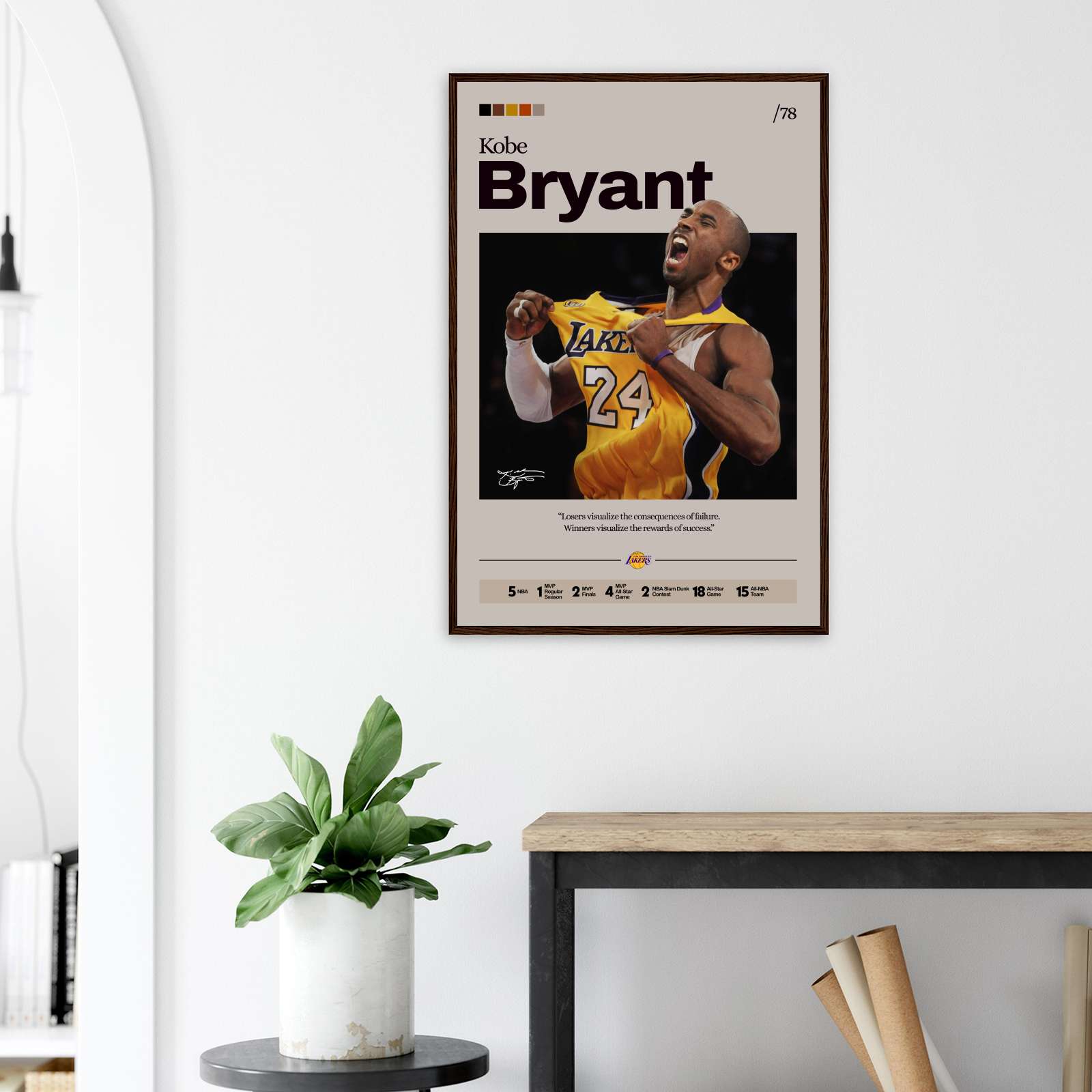 Kobe Bryant Poster Basketball Legend Print Sports Wall Art, Full-Size ...