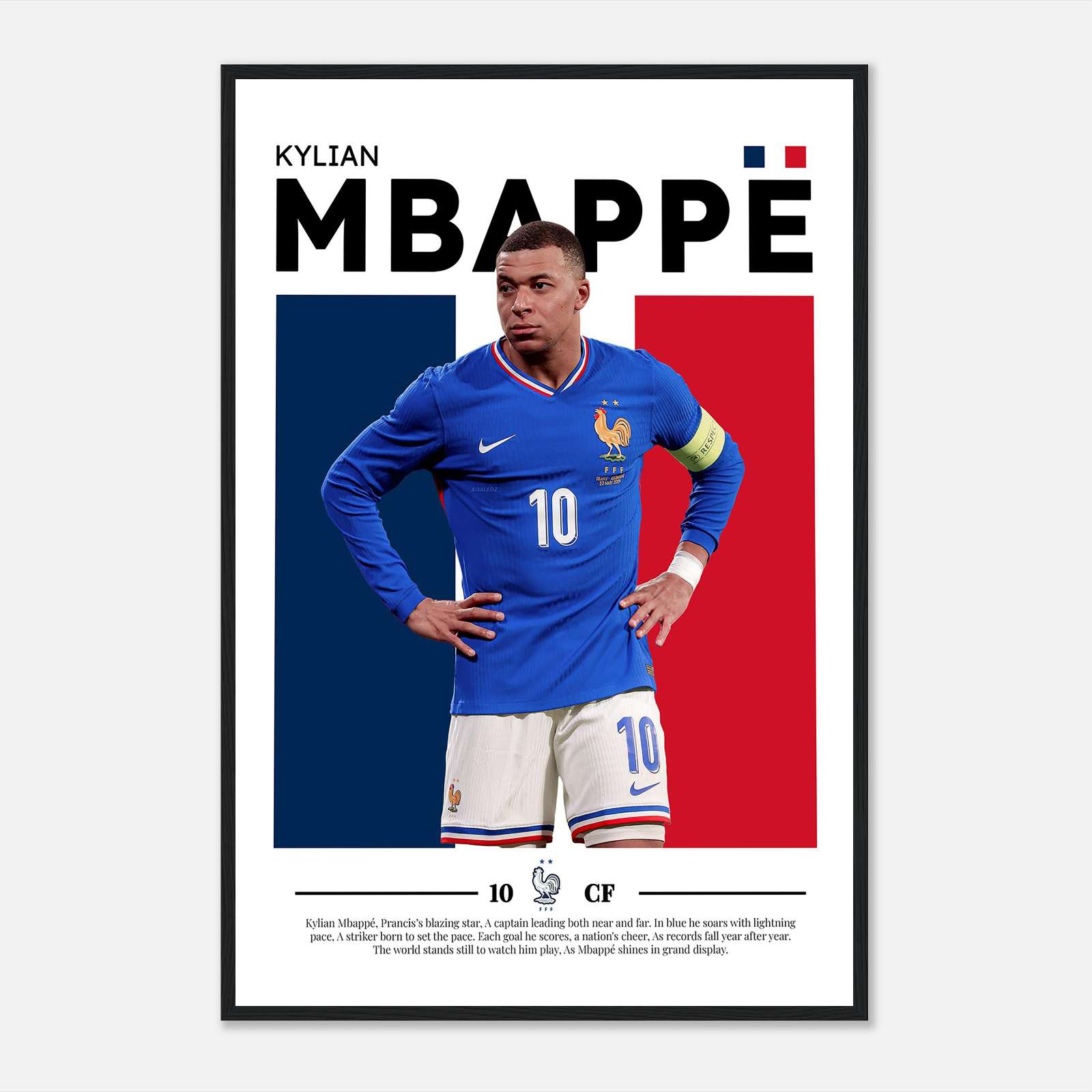 Kylian Mbappe Poster, Kylian Mbappe France Poster, National Team ...