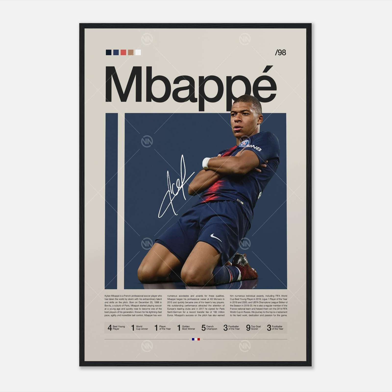 Kylian Mbappe Poster, Sports Poster, Football Player Poster, Soccer ...