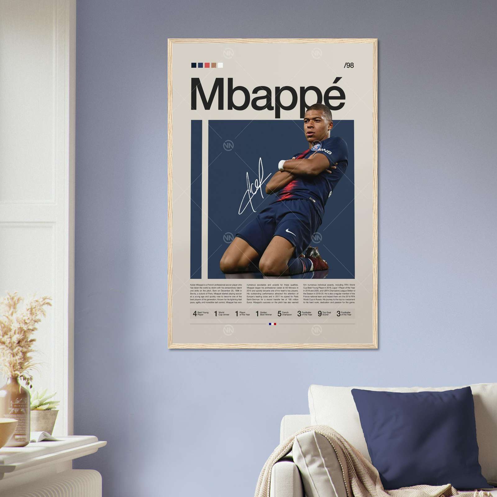 Kylian Mbappe Poster, Sports Poster, Football Player Poster, Soccer ...