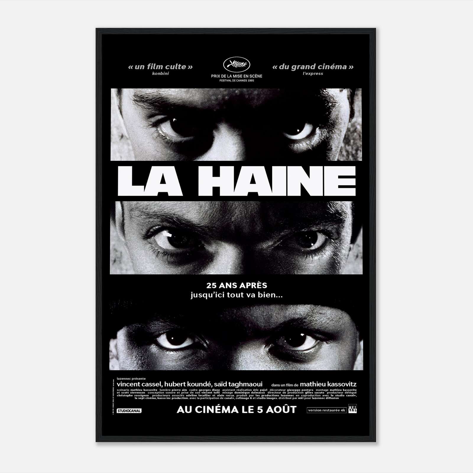 La Haine Movie Poster Beautiful Art Print From The Legendary French ...