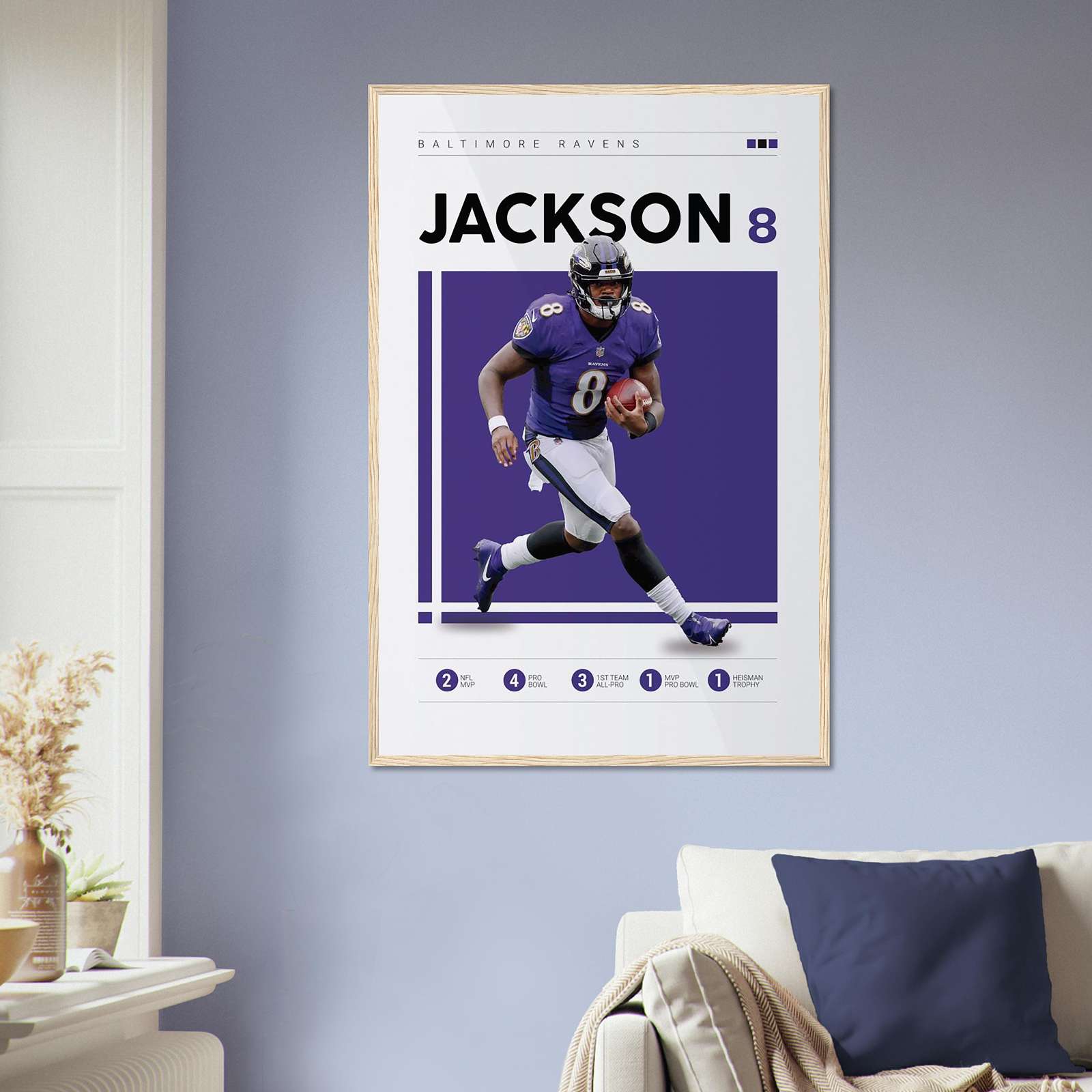 Lamar Jackson Poster, Sports Poster, Football Player Poster, Football ...