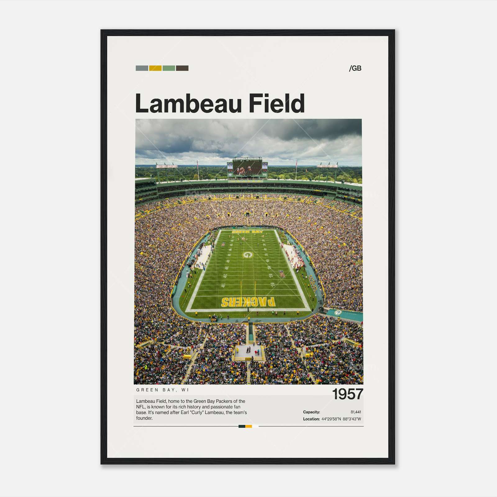 Lambeau Field Poster, Full-Size Movie Poster, Ready to Hang - Citiesbox