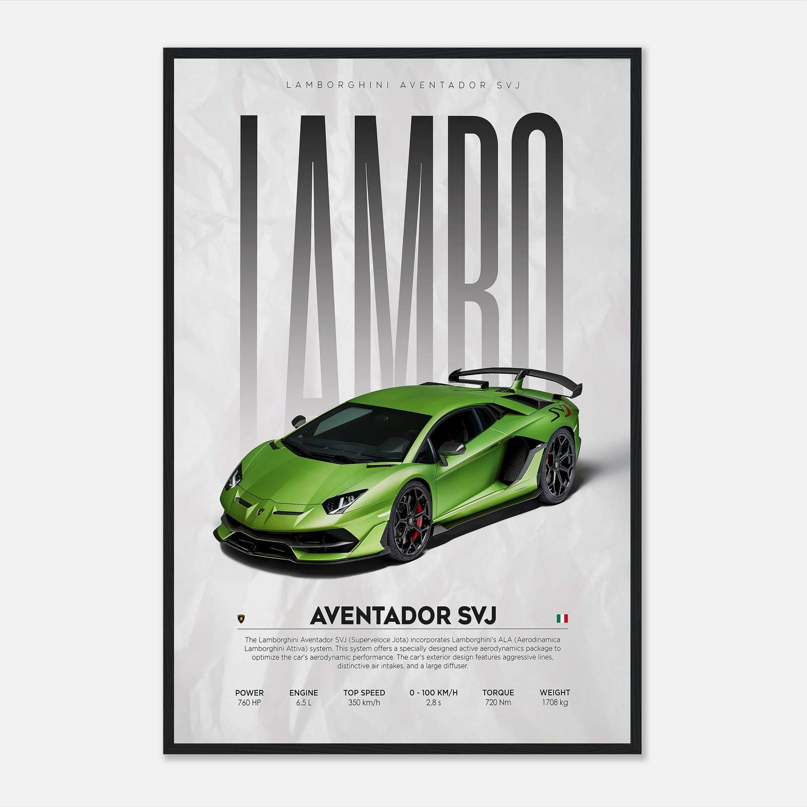 Lamborghini Aventador Svj Poster Hyper Car Art Super Car Print Home ...