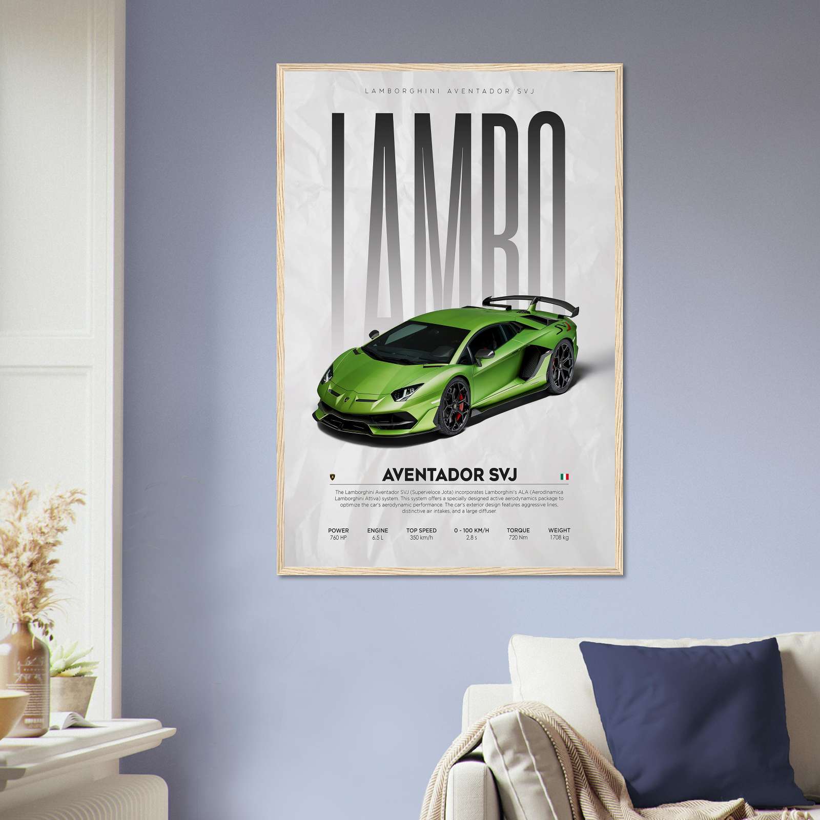 Lamborghini Aventador Svj Poster Hyper Car Art Super Car Print Home ...