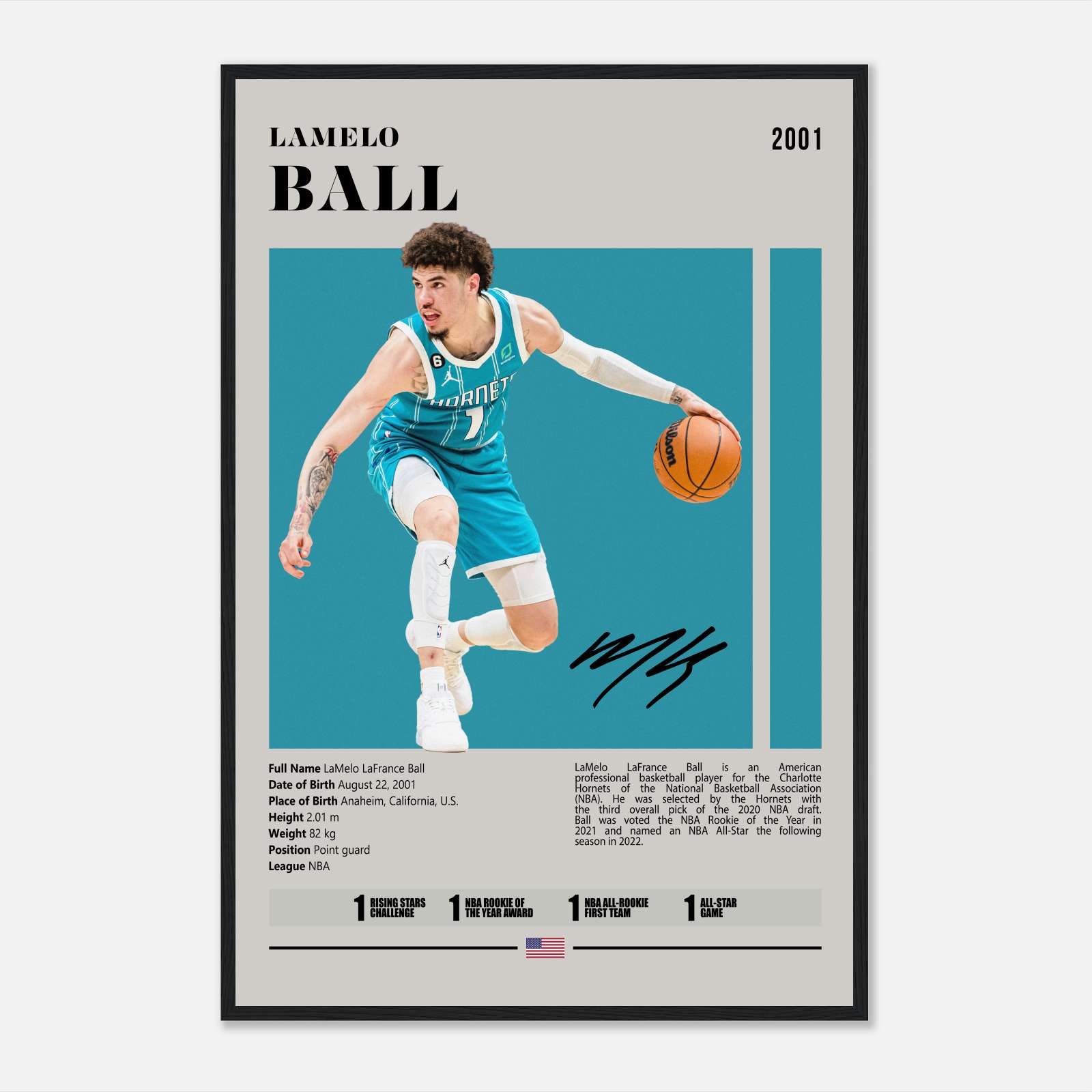 Lamelo Ball Poster, Sports Poster, Full-Size Poster, Ready to Hang ...