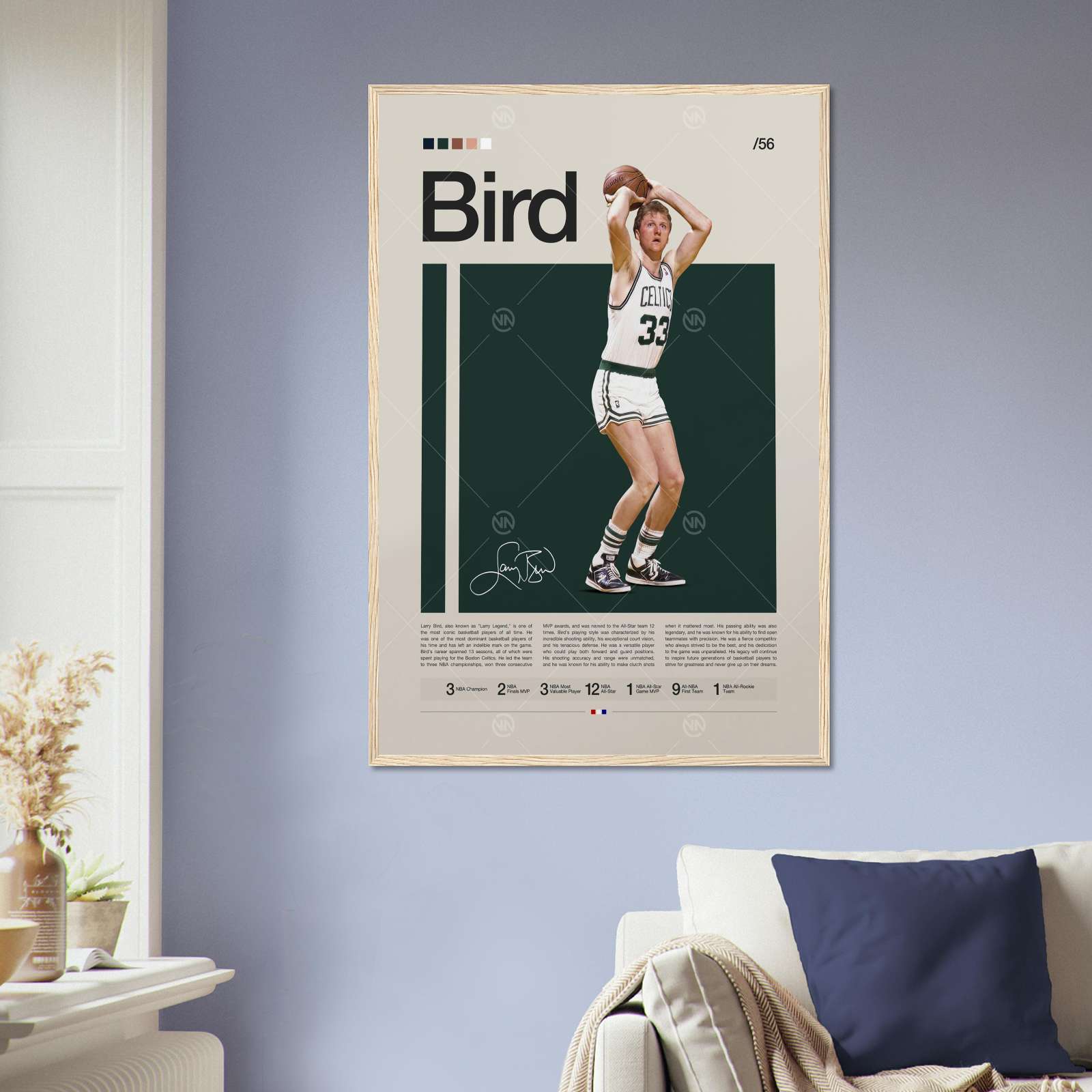 Larry Bird Poster Boston Celtics Print, Full-Size Poster, Ready to Hang ...