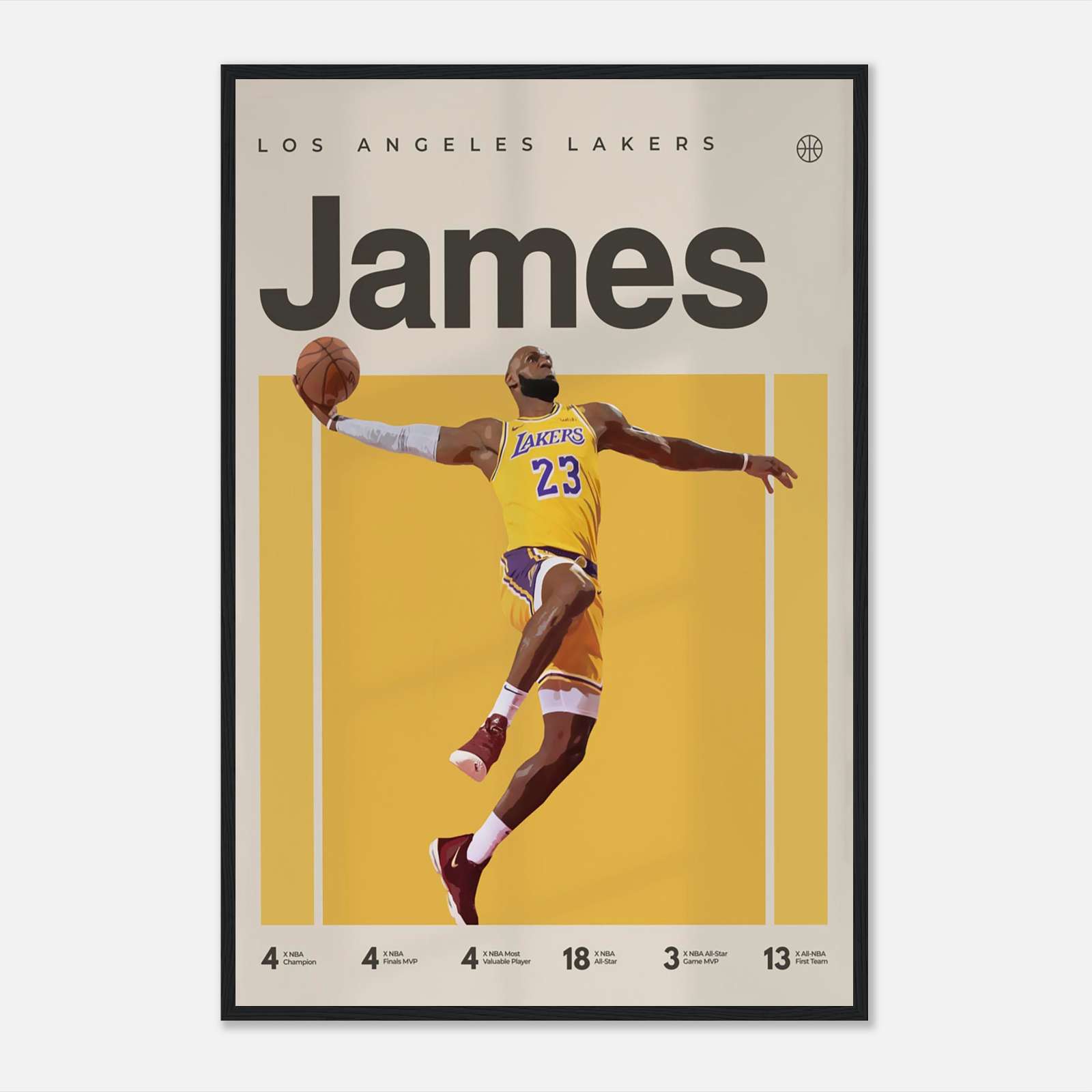 Lebron James Poster La Lakers Art Print Basketball Wall Art, Full-Size ...