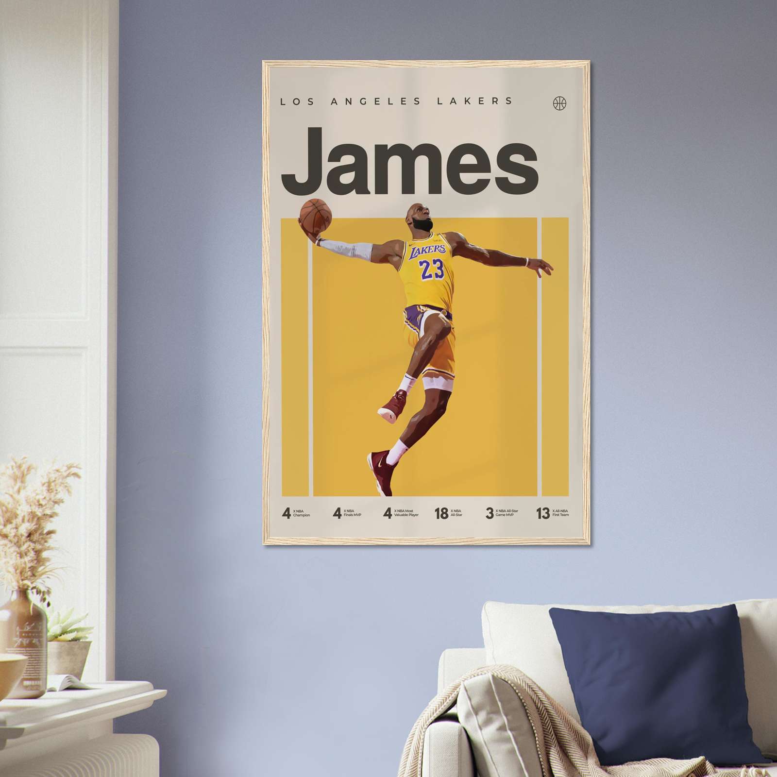 Lebron James Poster La Lakers Art Print Basketball Wall Art, Full-Size ...