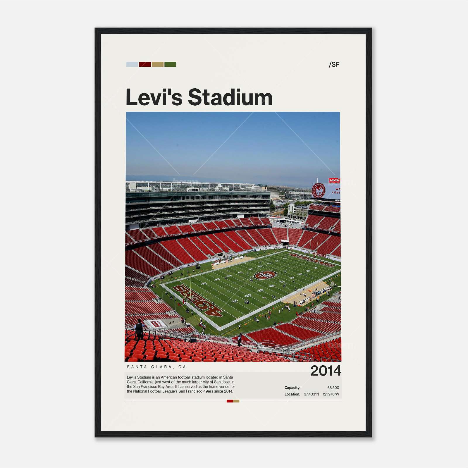 Levi'S Stadium Poster, Sports Poster, Stadium Poster, Full-Size Poster ...