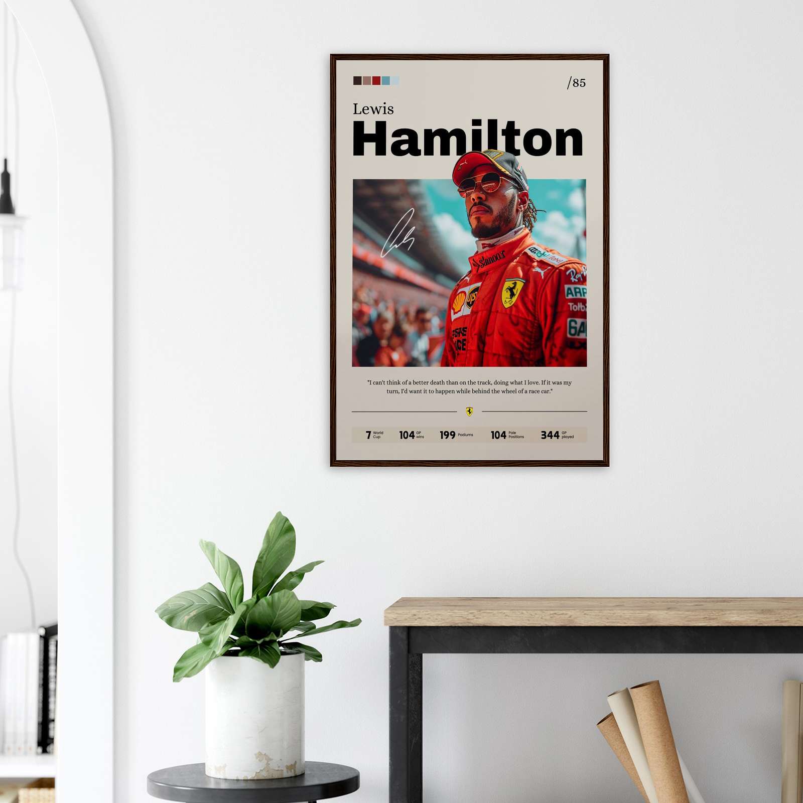 Lewis Hamilton Ferrari Poster 2, Full-Size Movie Poster, Ready to Hang ...
