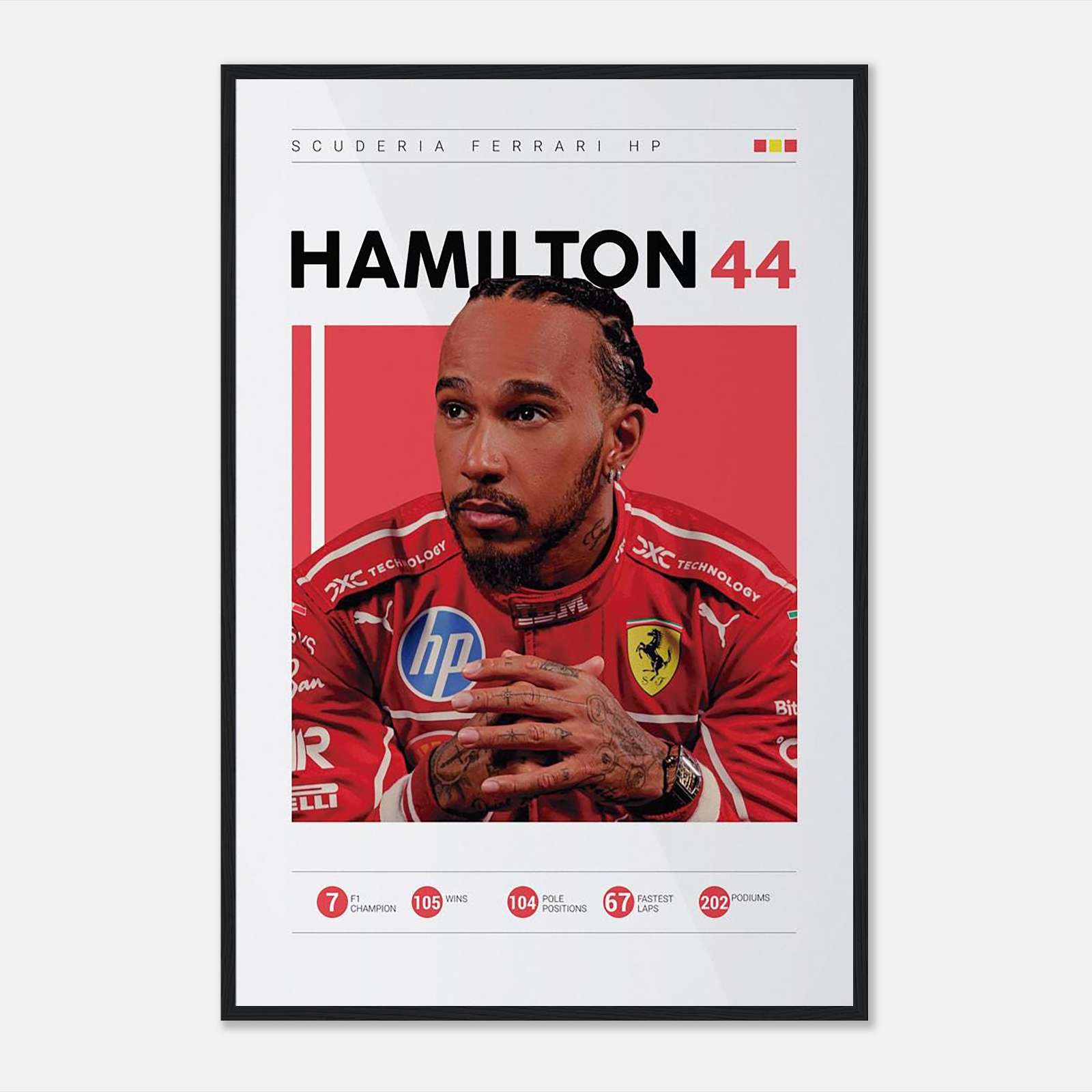 Lewis Hamilton Poster, Ferrari F1 Print, F1 Gifts, Sports Poster ...