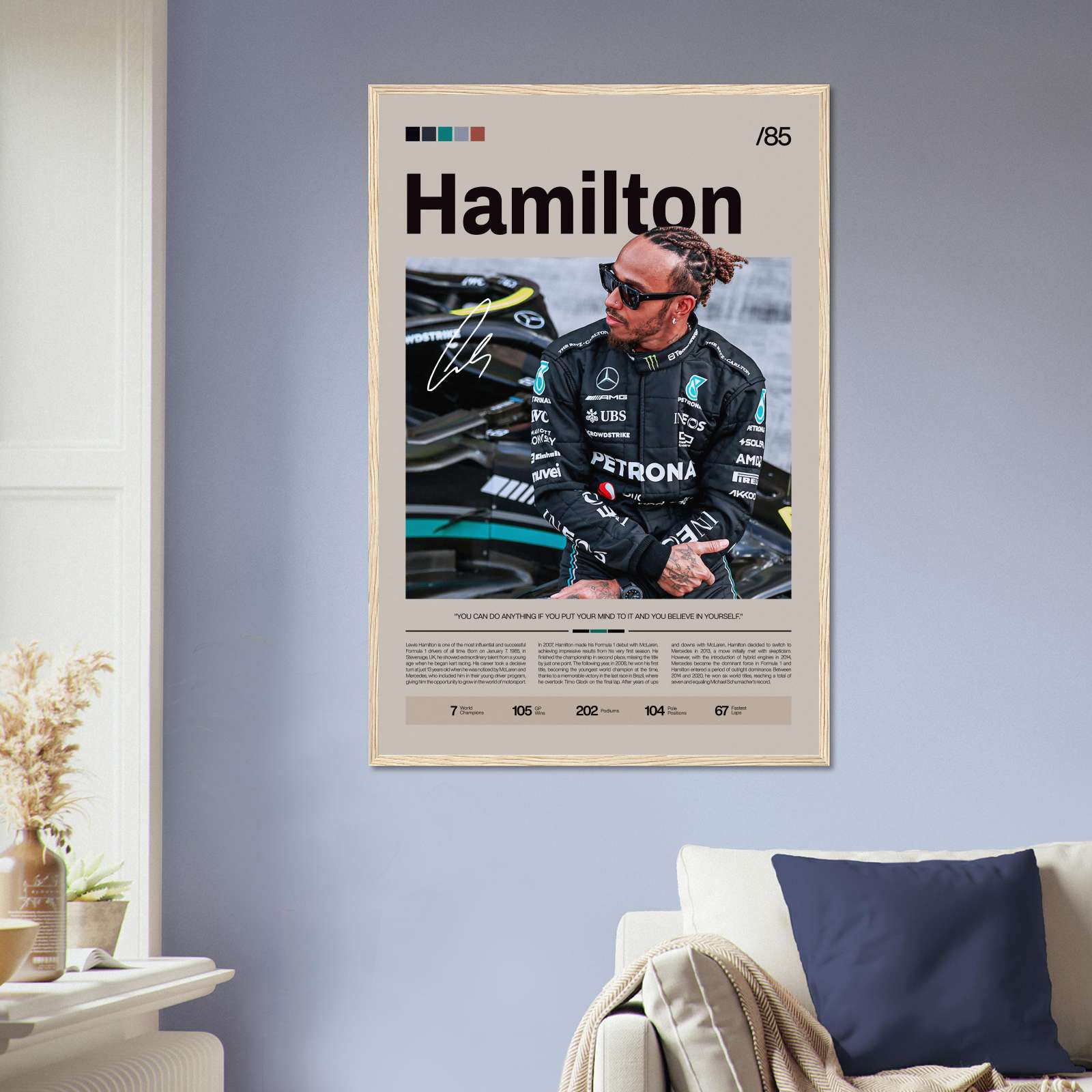 Lewis Hamilton Poster, Sports Poster, F1 Formula Poster, Full-Size ...