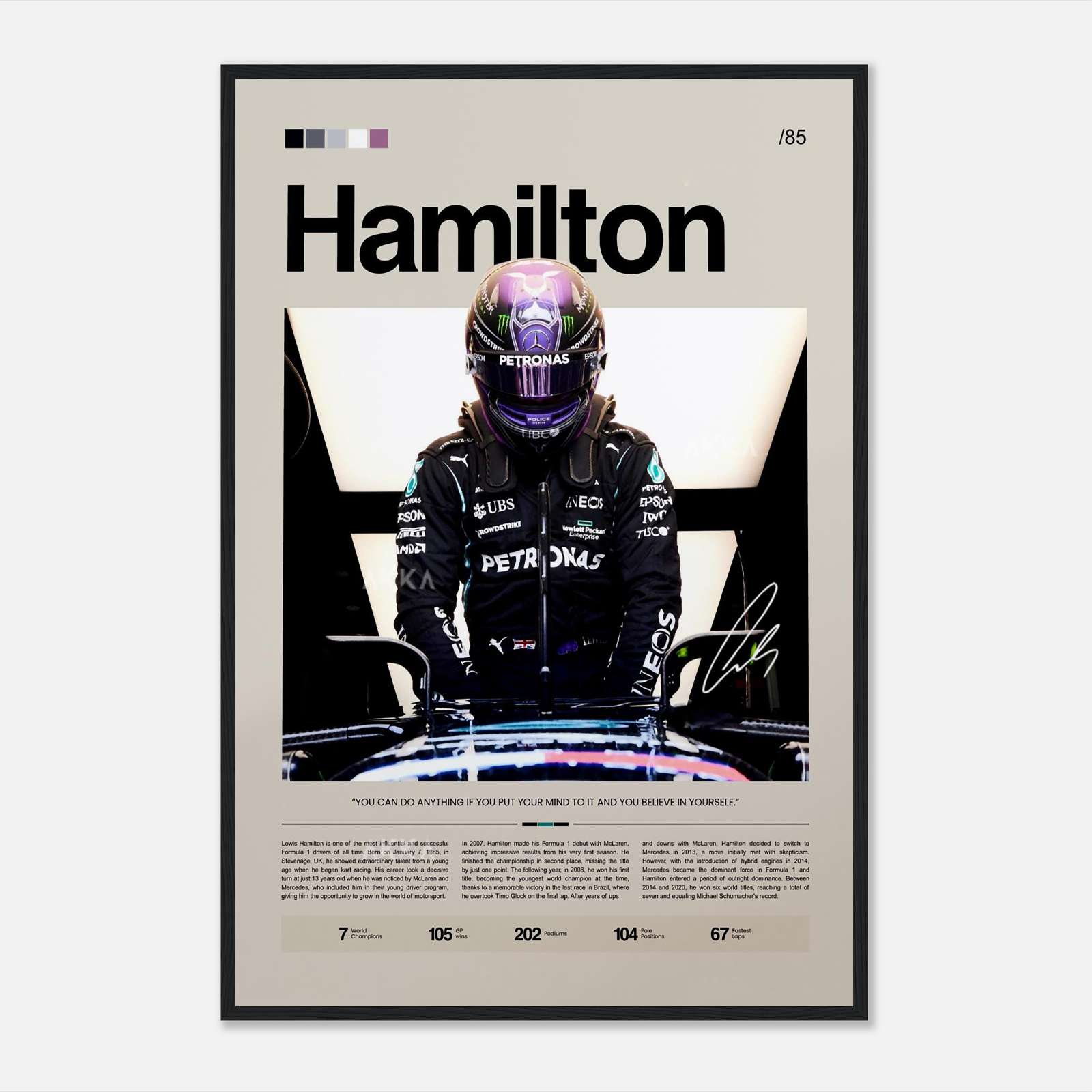 Lewis Hamilton Poster, Sports Poster, Mclaren F1 Poster, Full-Size ...