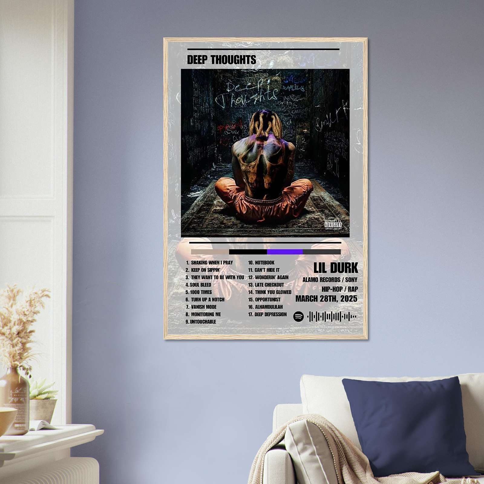 Lil Durk Poster, Deep Thoughts Poster, Hip Hop Album Tracklist Poster ...