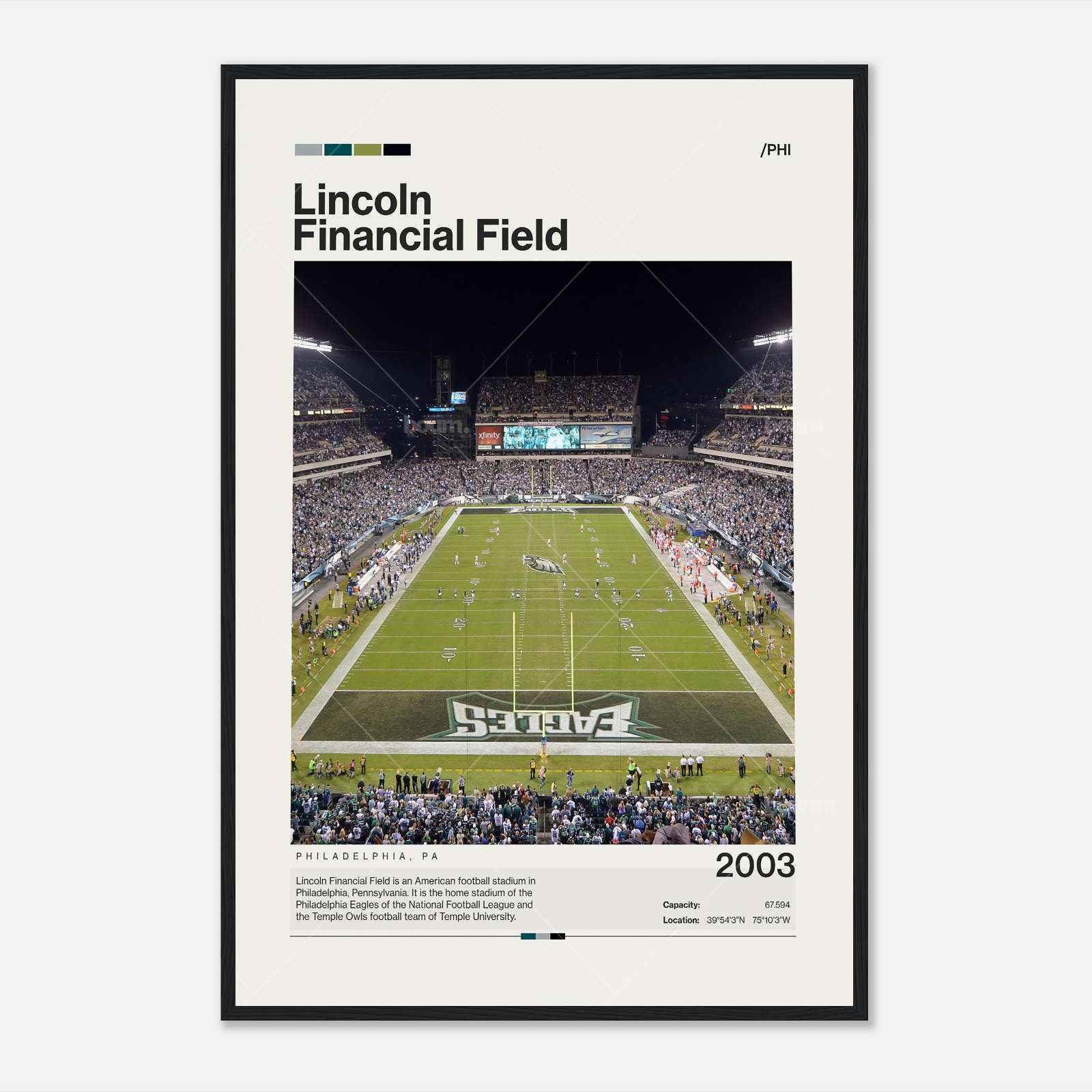 Lincoln Financial Field Poster, Sports Poster, Stadium Poster, Full ...