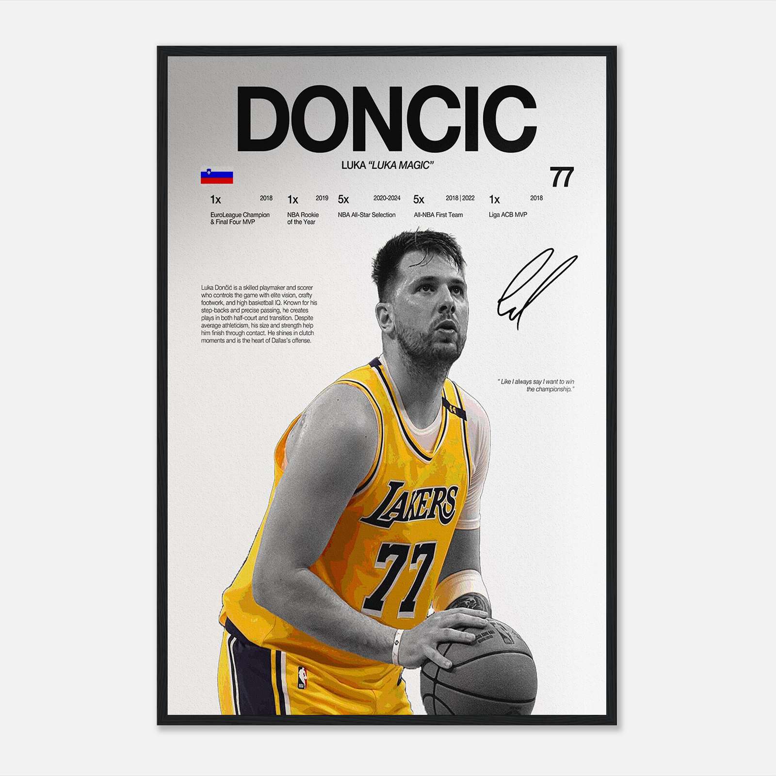 Luka Doncic Poster, Basketball Player Poster, Basketball Poster, Full ...