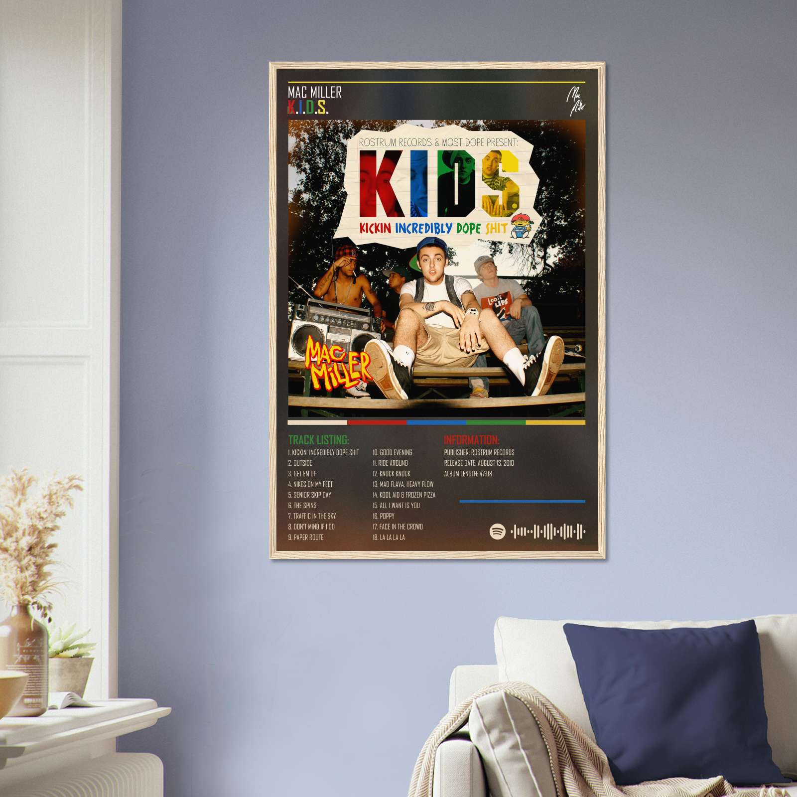 Mac Miller Poster, K.I.D.S. Album Poster, Rapper Poster, Full-Size ...