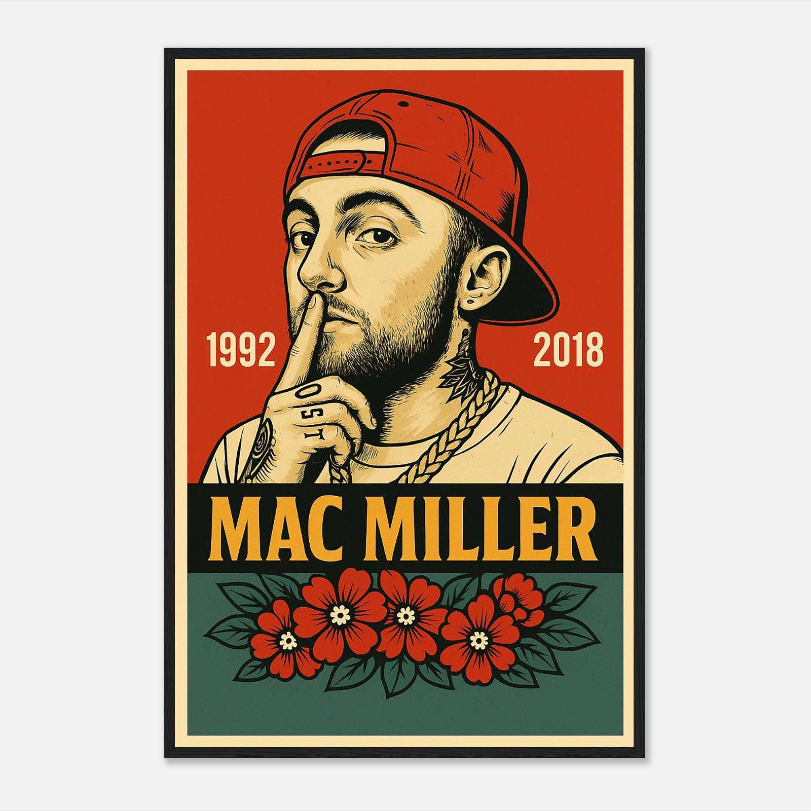 Mac Miller Poster, Rapper Poster, Rip Mac Miller Poster, Full-Size ...