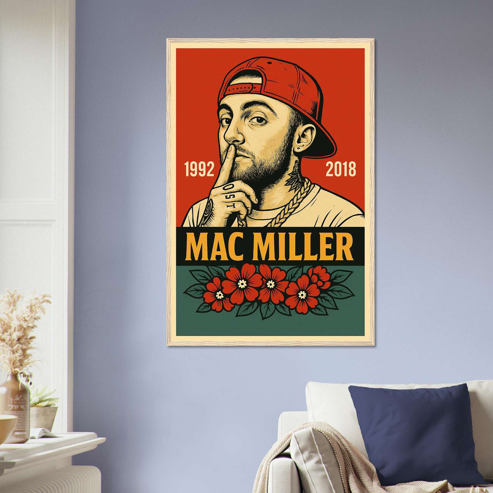 Mac Miller Poster, Rapper Poster, Rip Mac Miller Poster, Full-Size ...