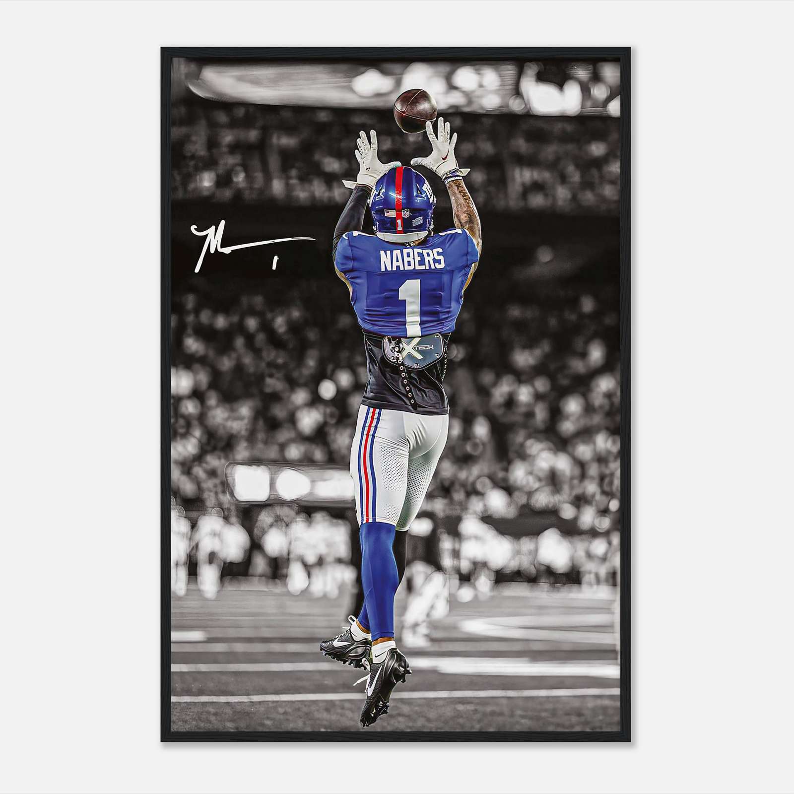 Malik Nabers Poster, Sports Poster, American Football Poster, Full-Size ...