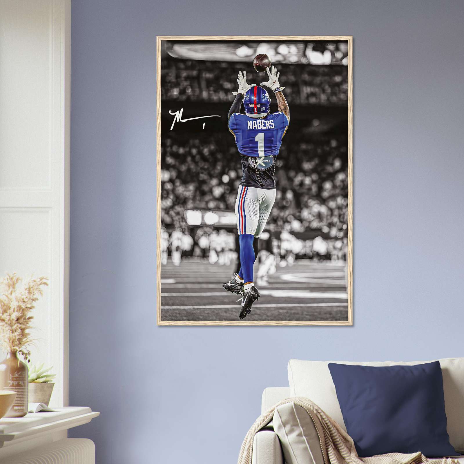 Malik Nabers Poster, Sports Poster, American Football Poster, Full-Size ...