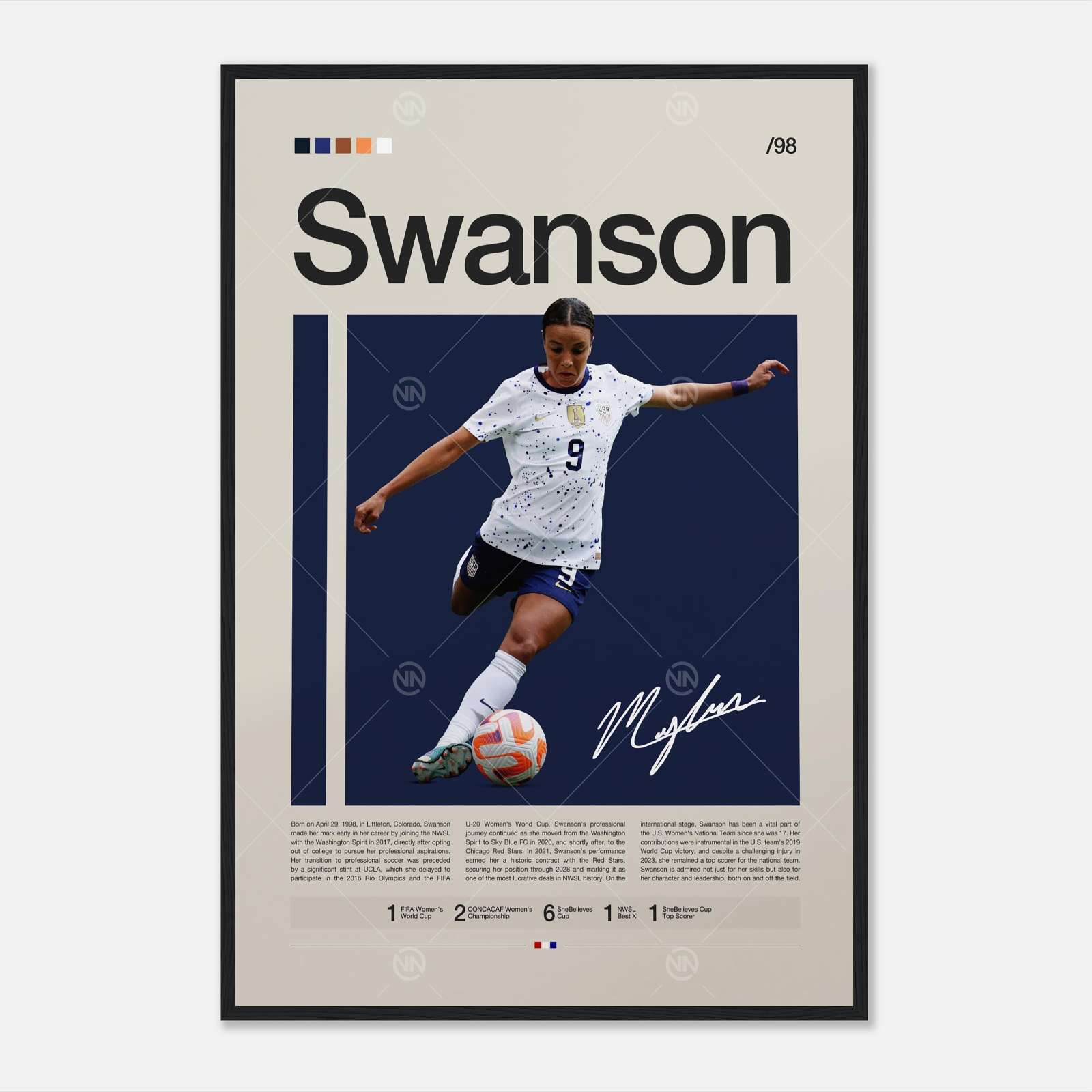 Mallory Swanson Poster, Sports Poster, Football Player Poster, Full ...