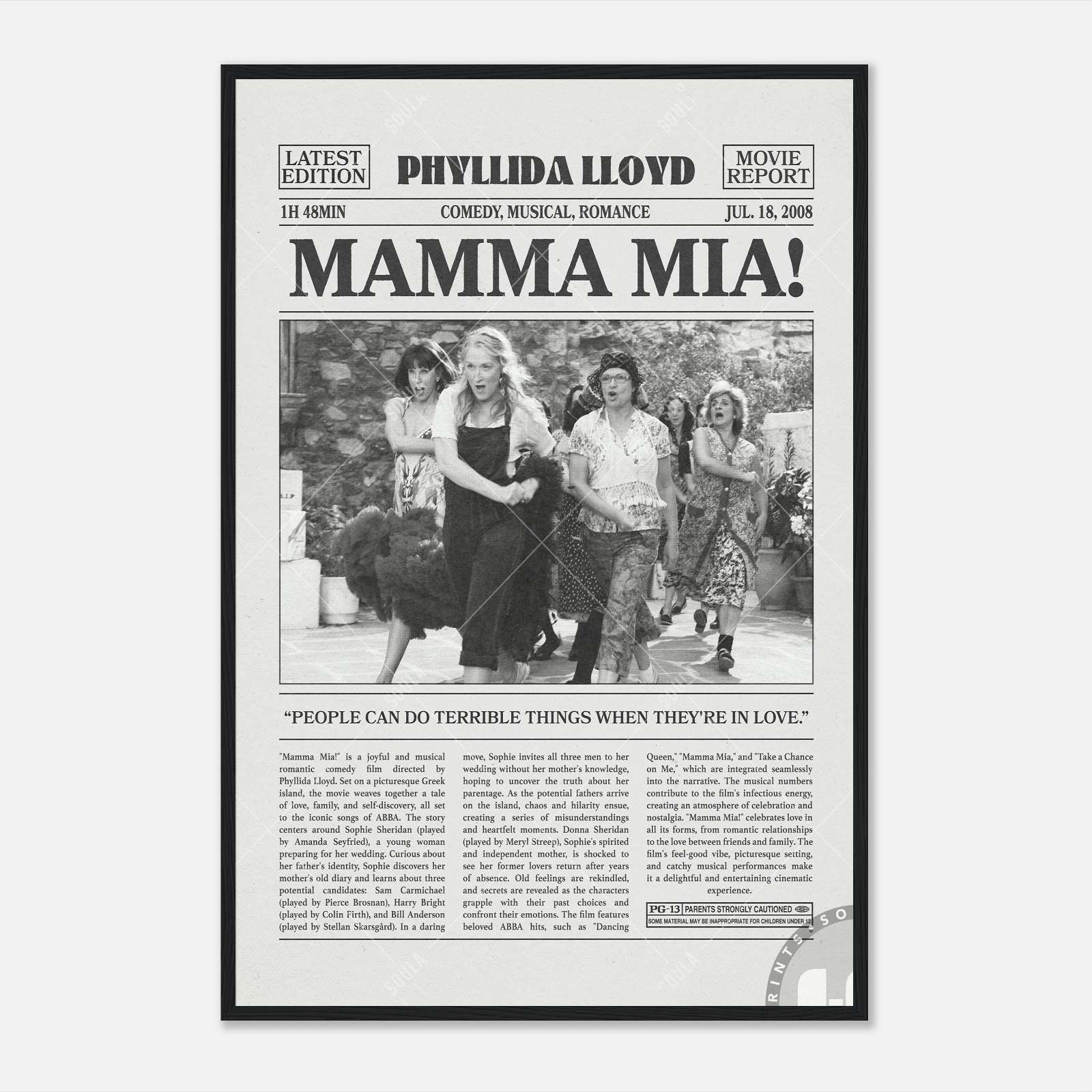 Mamma Mia Movie Poster, Mamma Mia Poster, Film Poster, Full-Size Poster ...