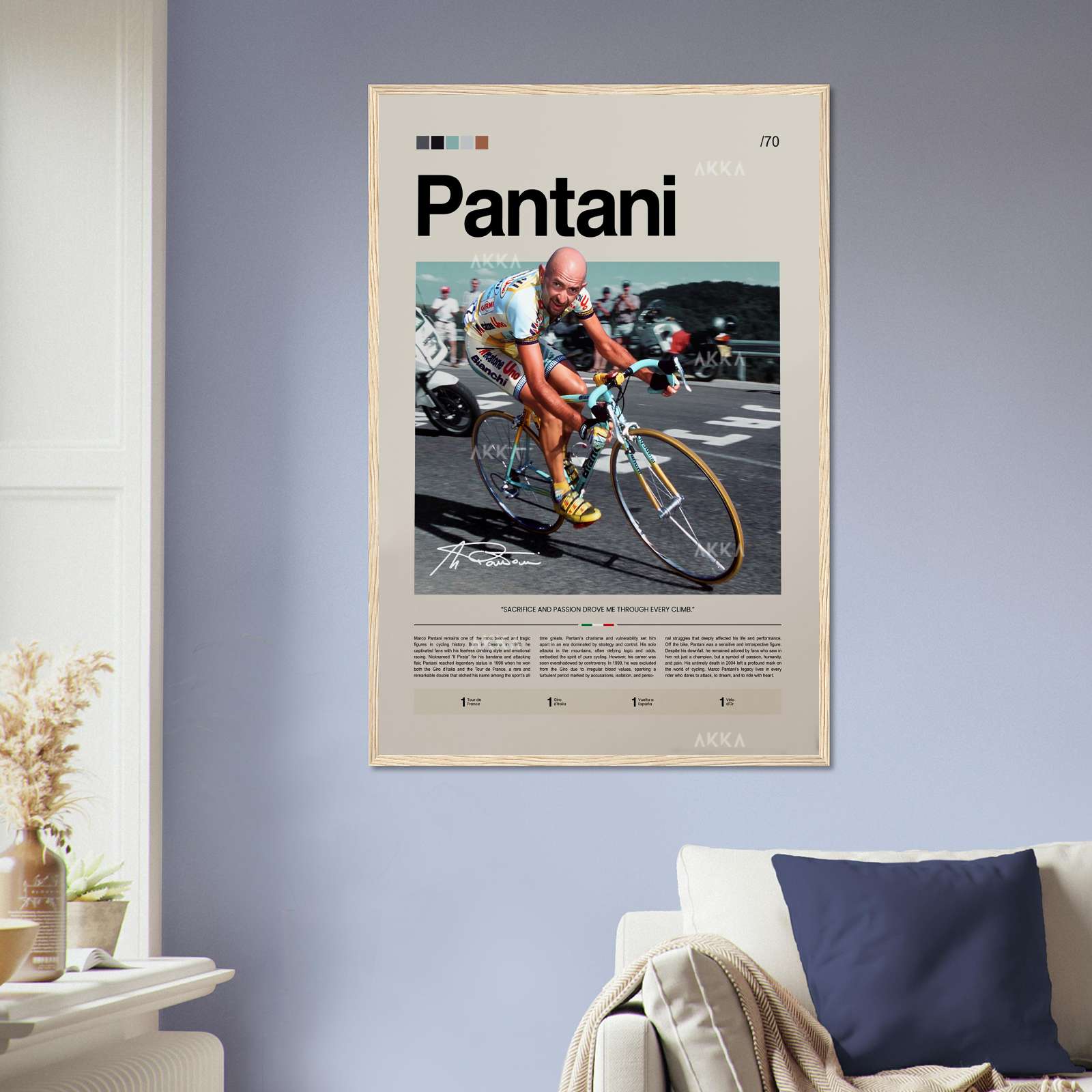 Marco Pantani Poster, Tour De France Poster, Cyclism Poster, Full-Size Poster, Ready to Hang ...