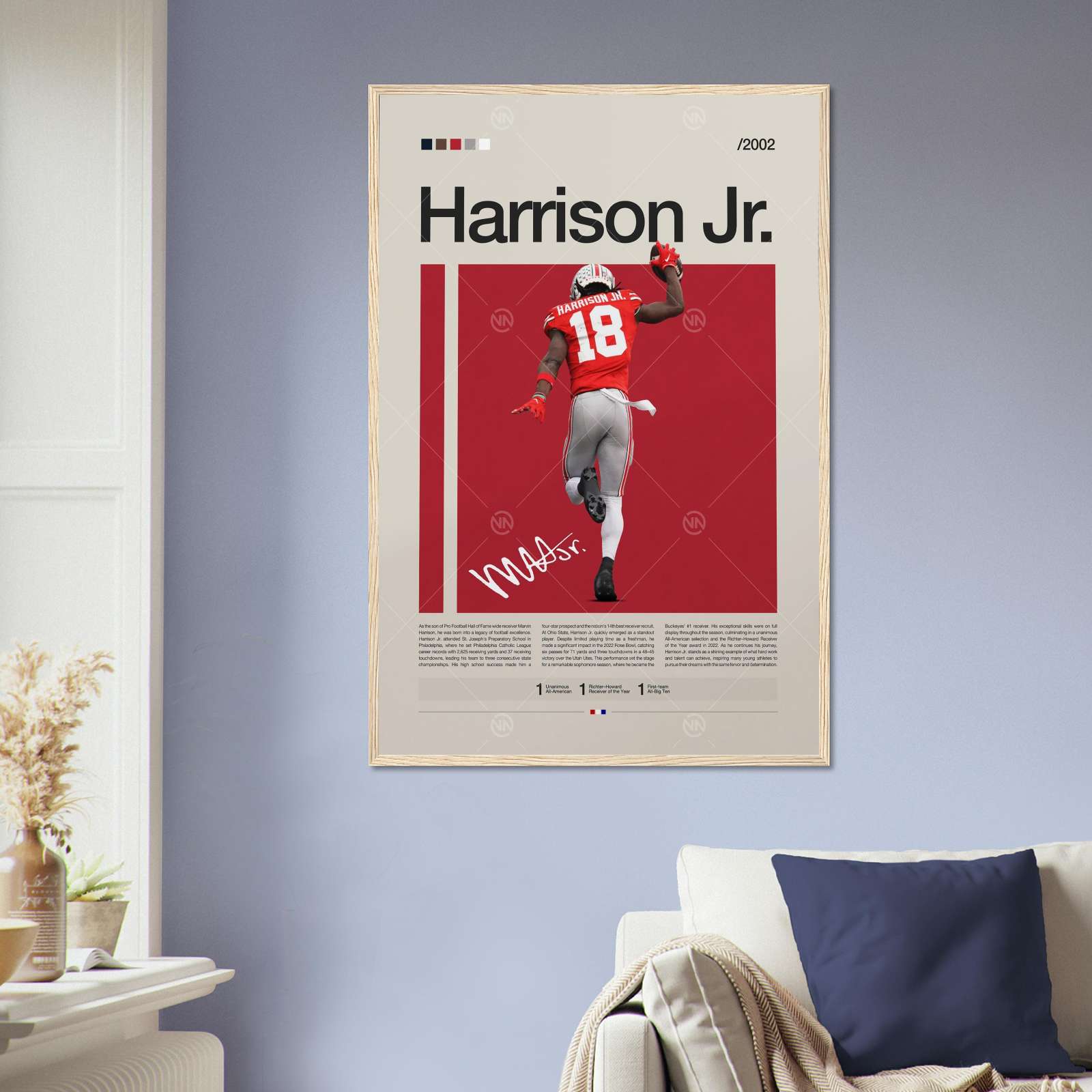 Marvin Harrison Jr. Poster, Sports Poster, Football Poster, Full-Size ...