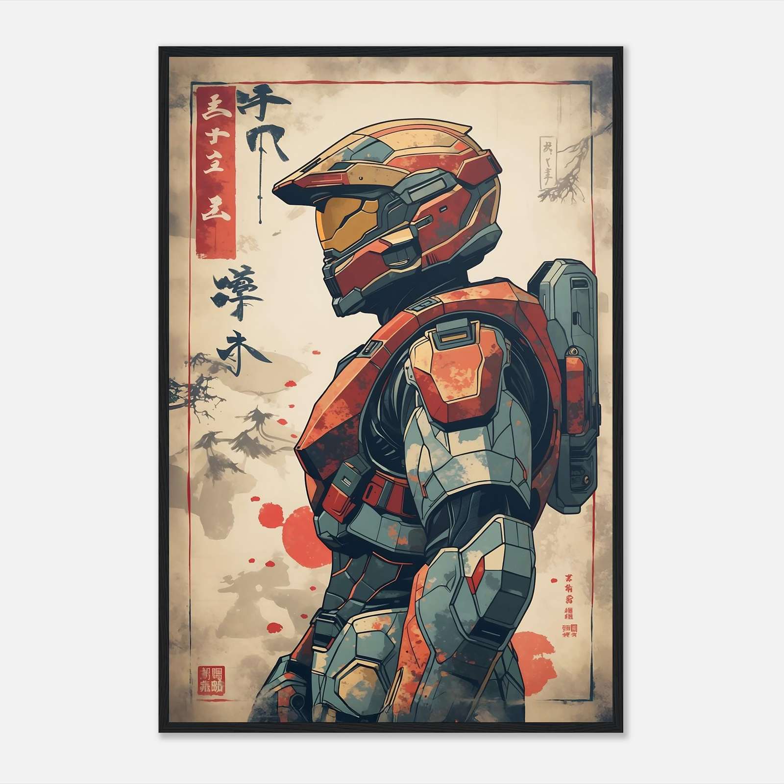 Master Chief Poster, Japanese Art Style Digital Print, Halo Game Poster ...