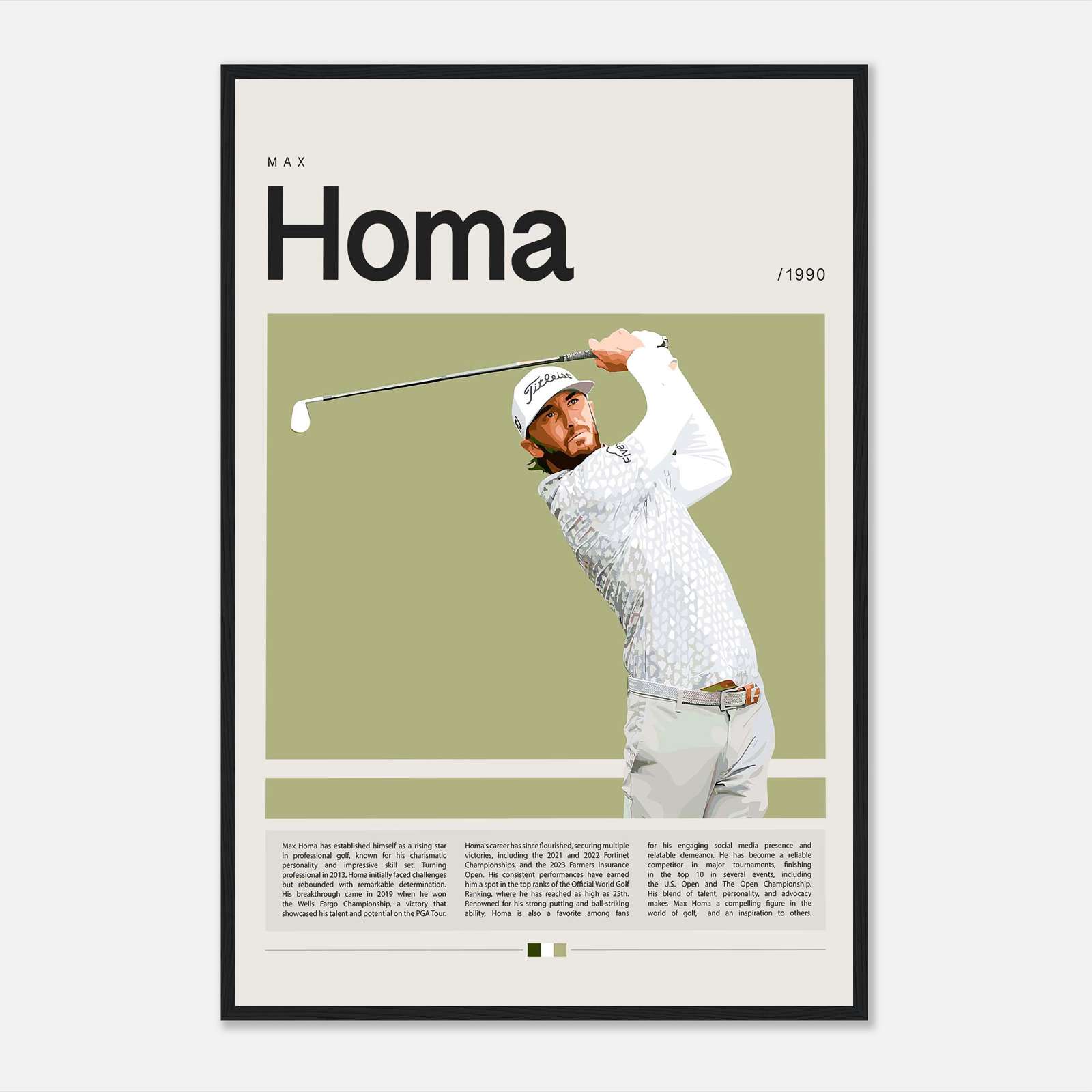 Max Homa Poster, Sports Poster, Golf Poster, Full-Size Poster, Ready to ...