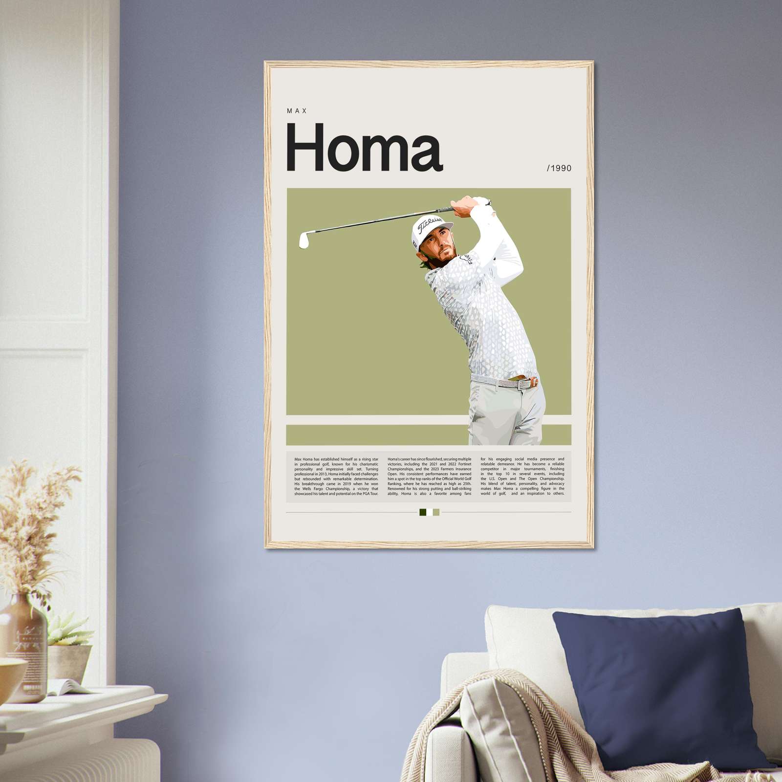 Max Homa Poster, Sports Poster, Golf Poster, Full-Size Poster, Ready to ...