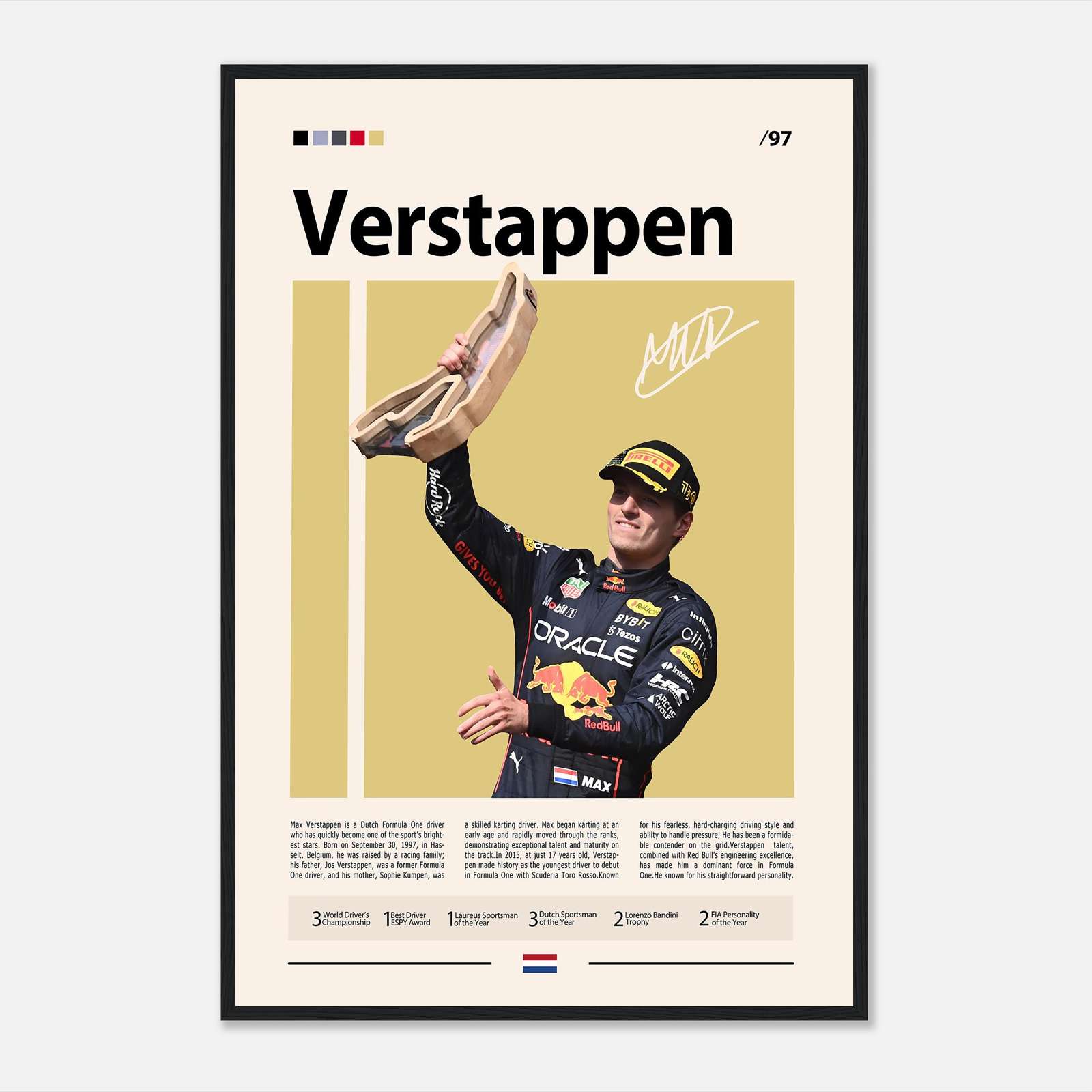 Max Verstappen Poster, Formula 1 Champion Print, Motorsport Decor, Full ...
