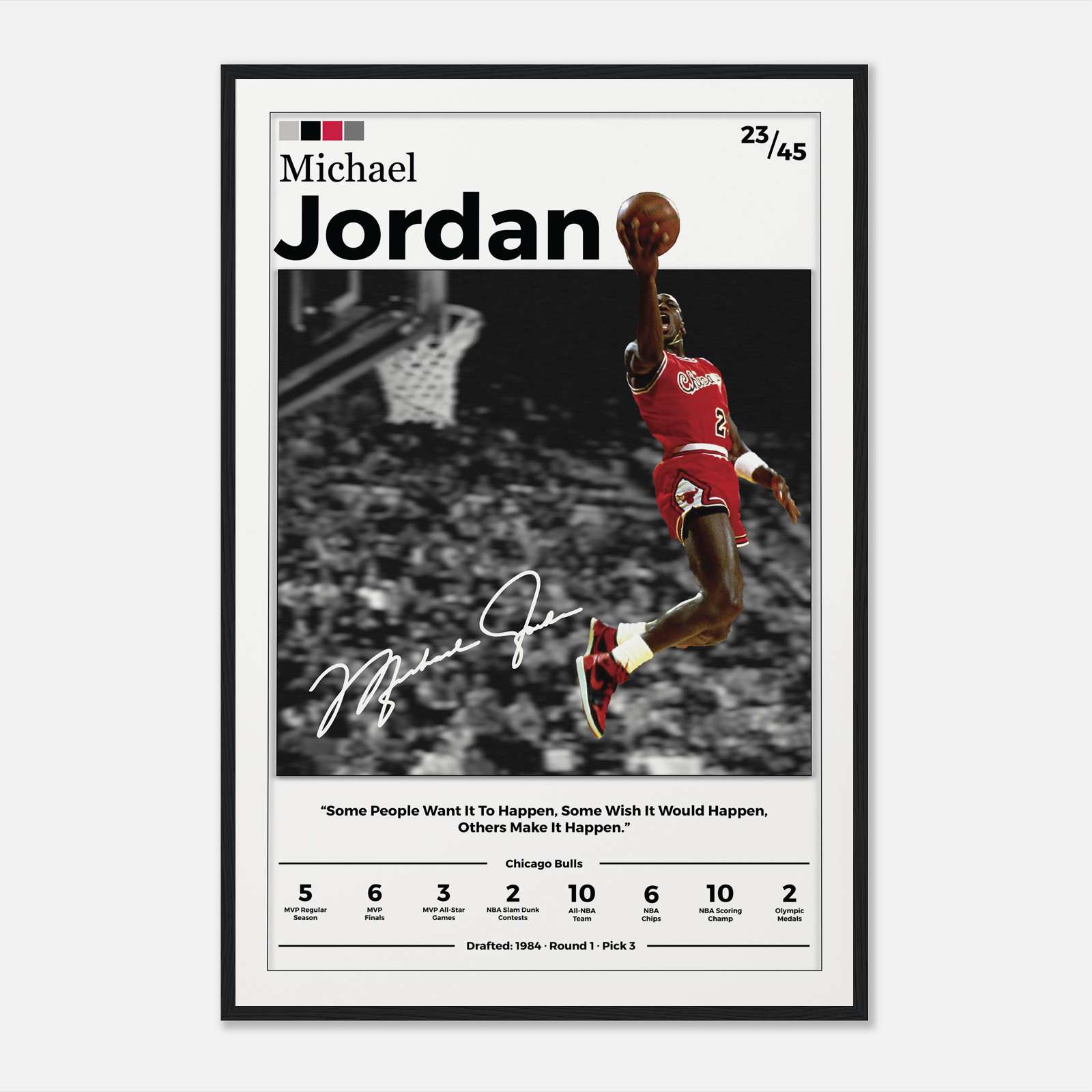 Michael Jordan Poster, Basketball Gift, Sports Poster, Full-Size Poster ...