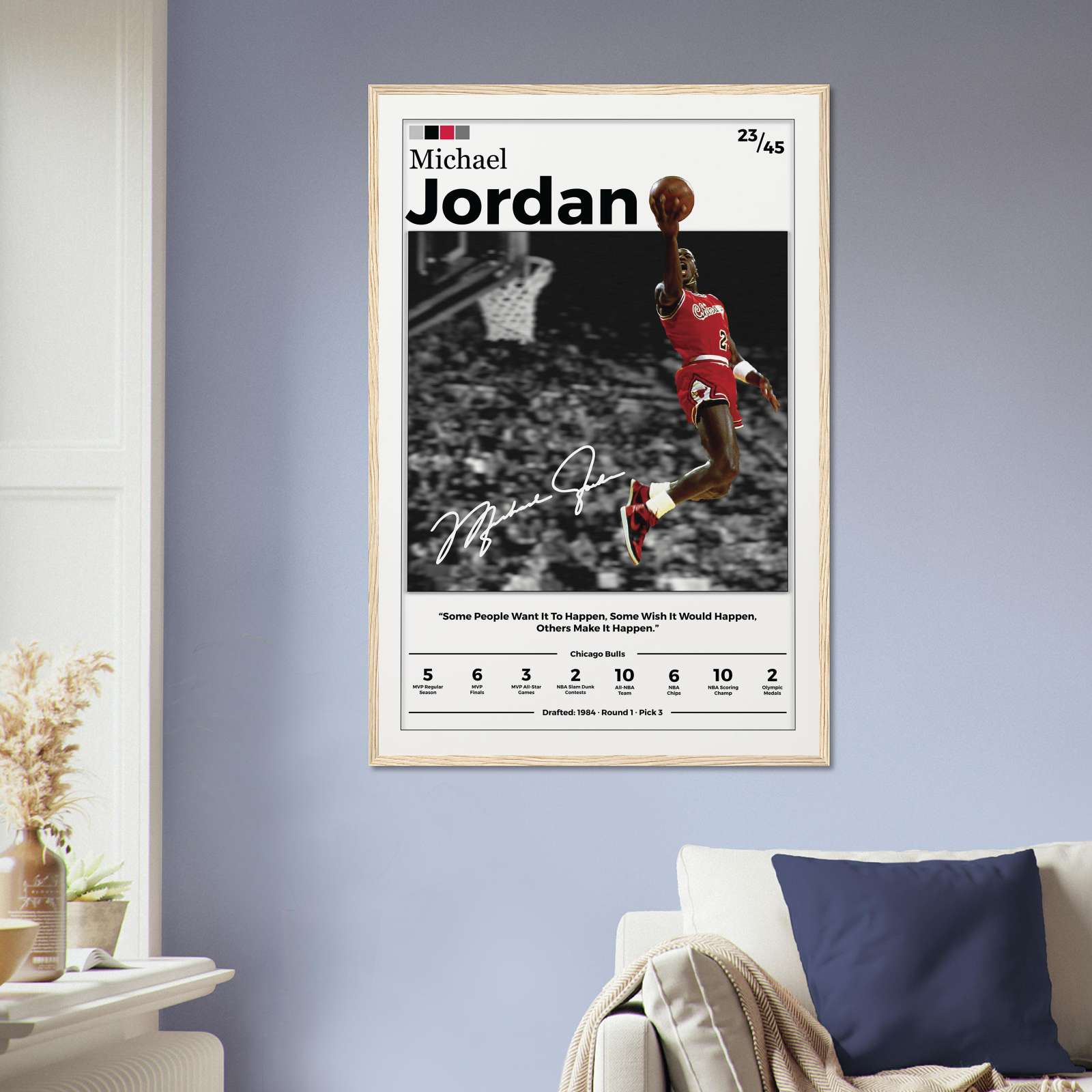 Michael Jordan Poster, Basketball Gift, Sports Poster, Full-Size Poster ...