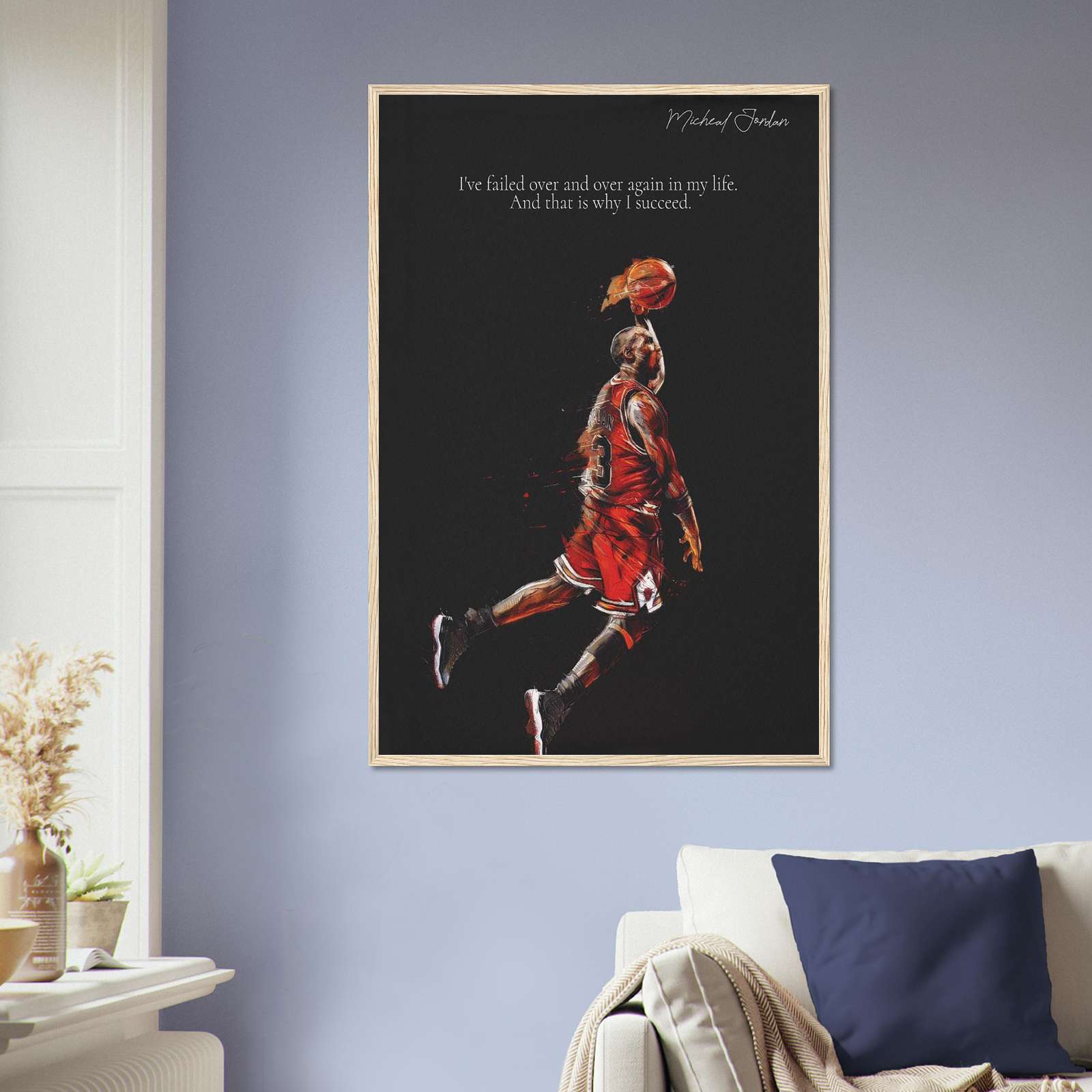 Michael Jordan Poster, Motivational Basketball Quote Print, Jordan Wall ...