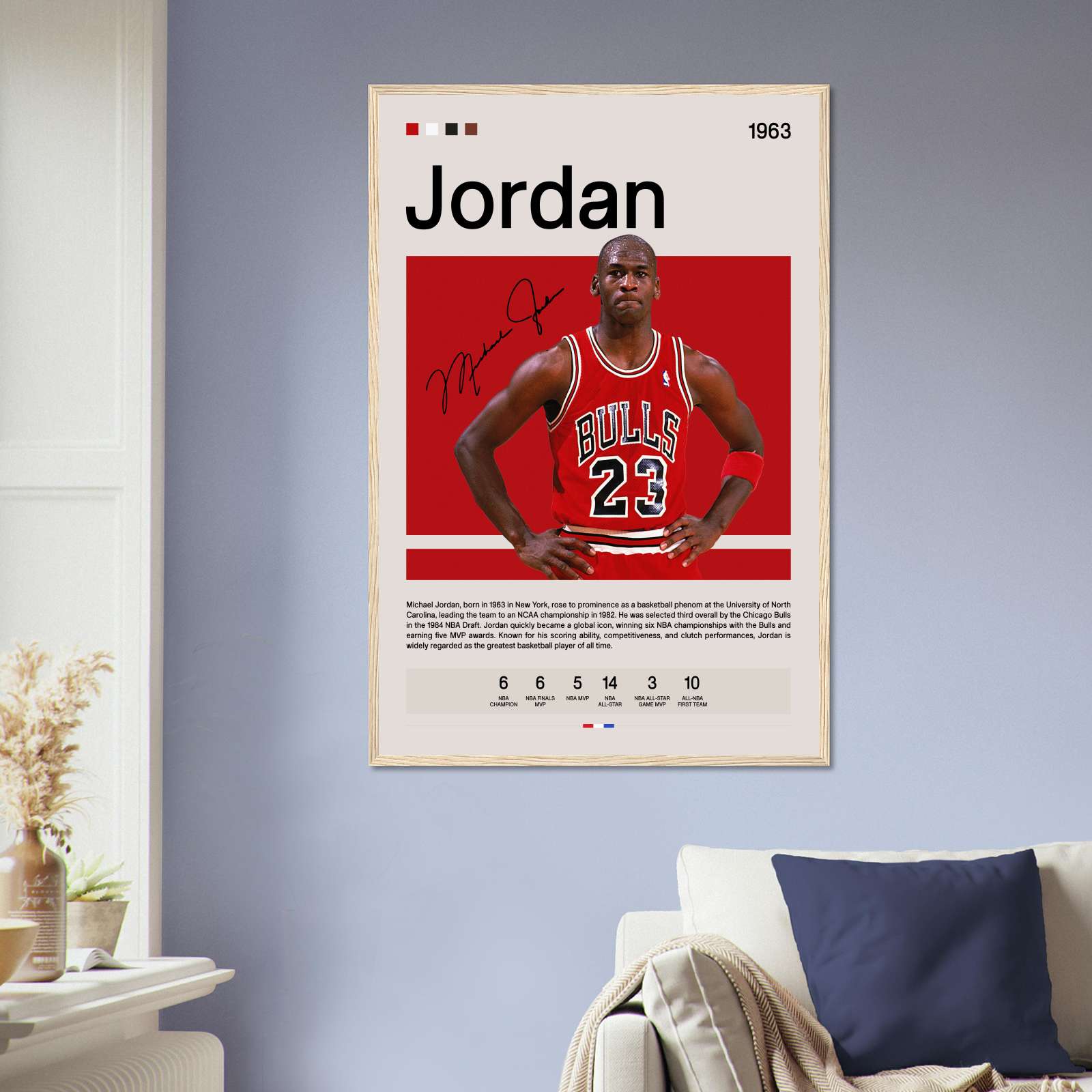 Michael Jordan Poster, Sports Poster, Basketball Gift, Sports Bedroom ...