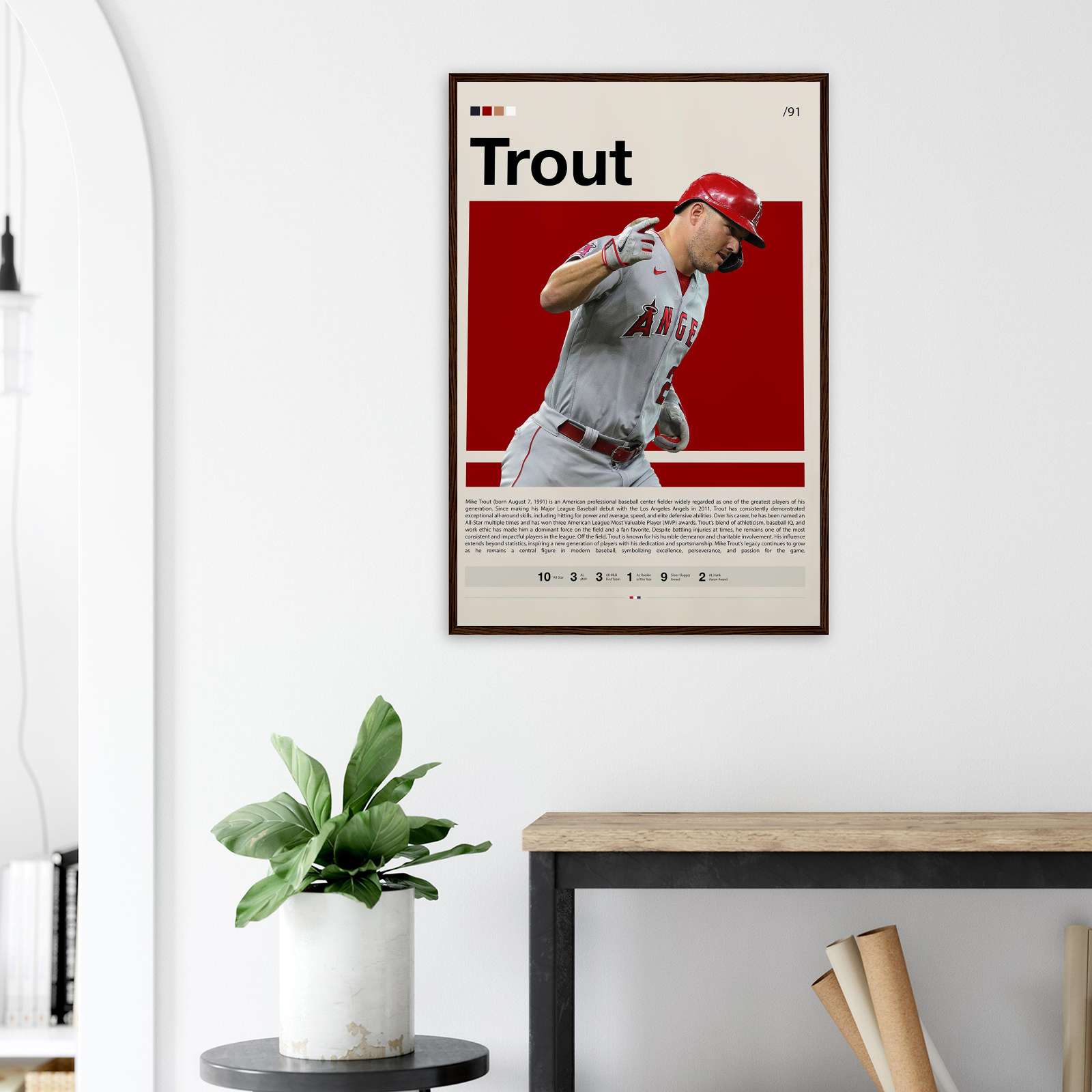 Mike Trout Poster, Sports Poster, Baseball Poster, Baseball Player ...