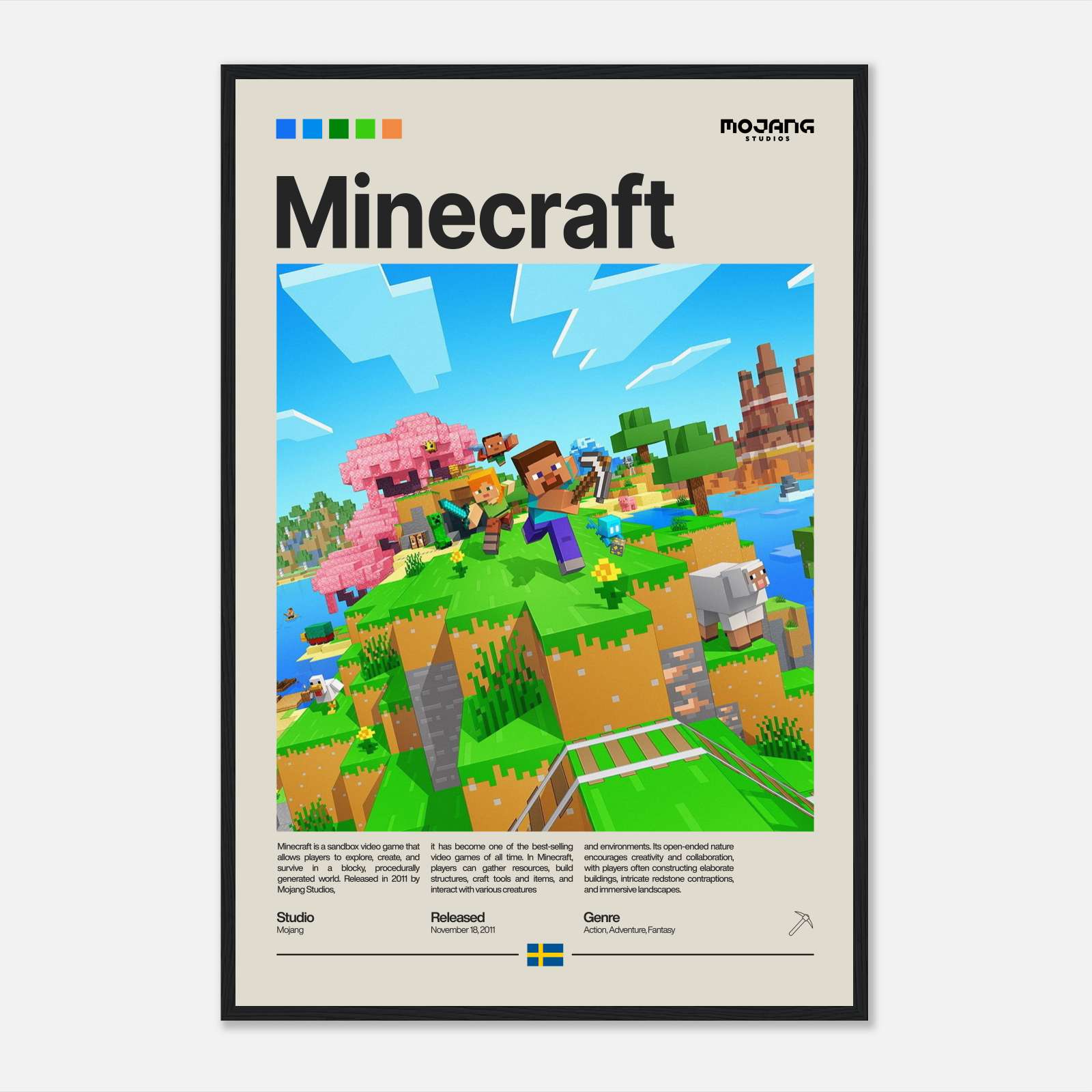 Minecraft Poster, Minecraft Game Poster, Video Game Poster 1, Full-Size ...