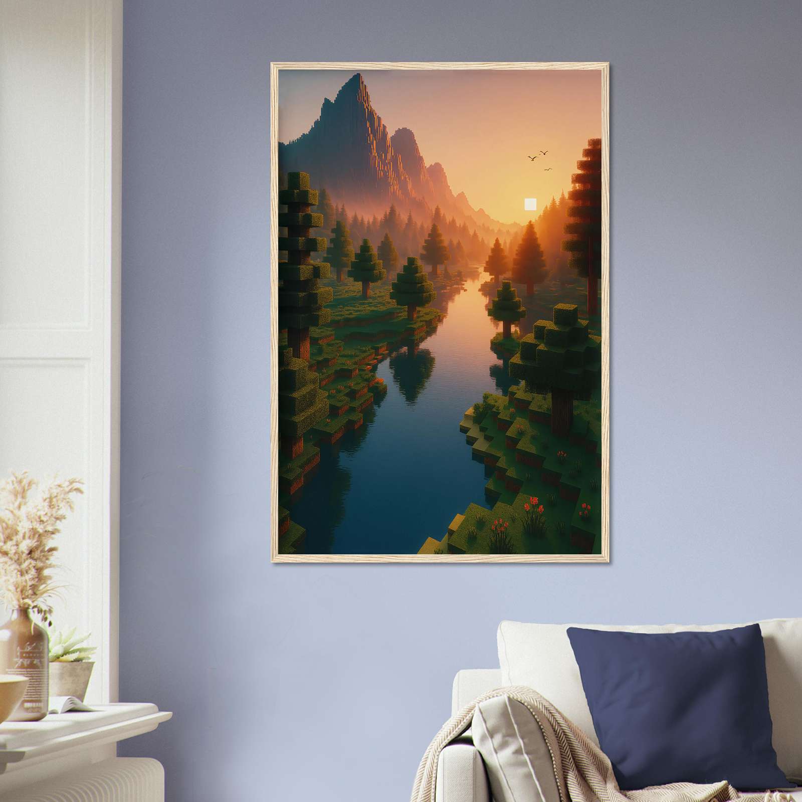 Minecraft Poster, Minecraft Landscape, Gaming Room Poster, Full-Size ...