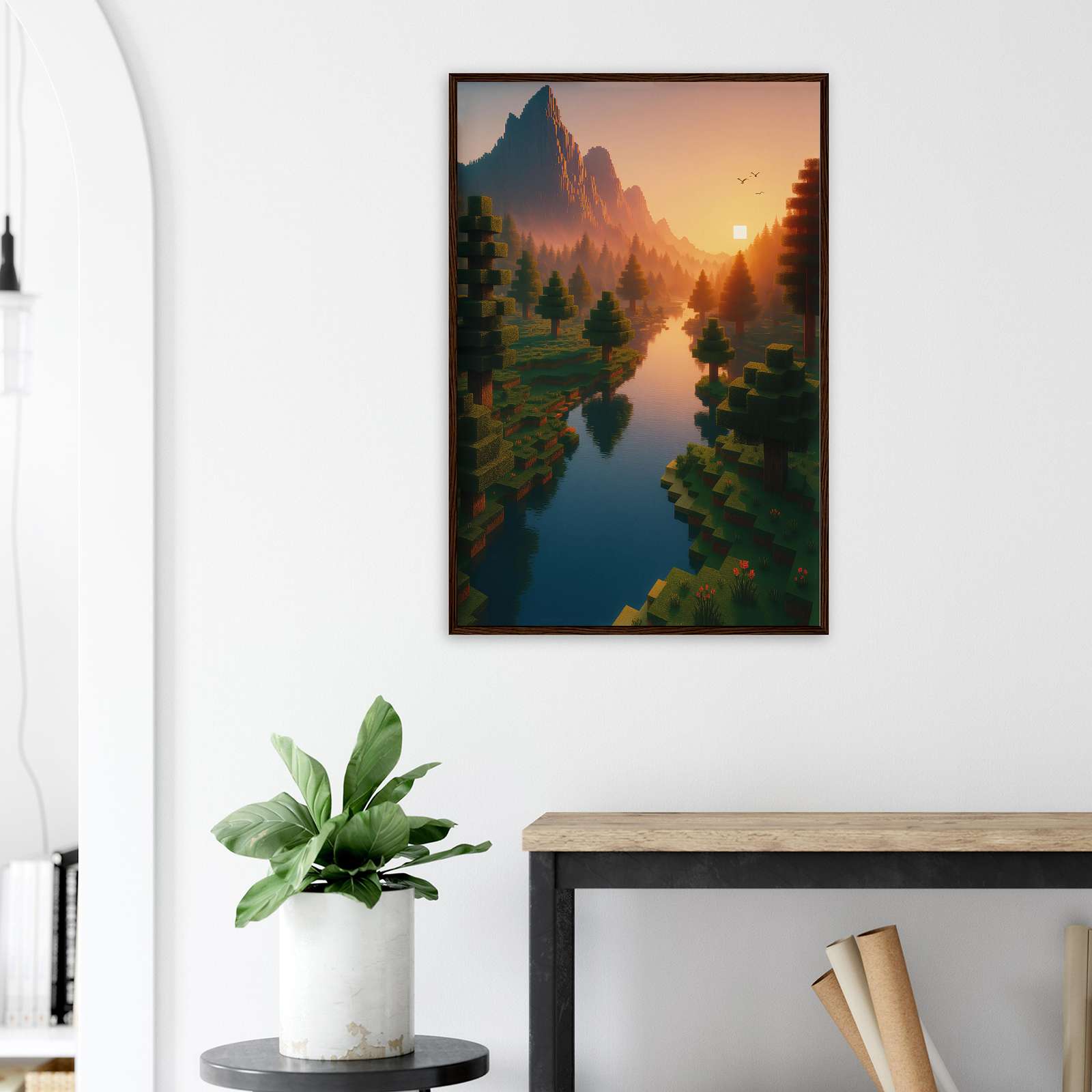 Minecraft Poster, Minecraft Landscape, Gaming Room Poster, Full-Size ...