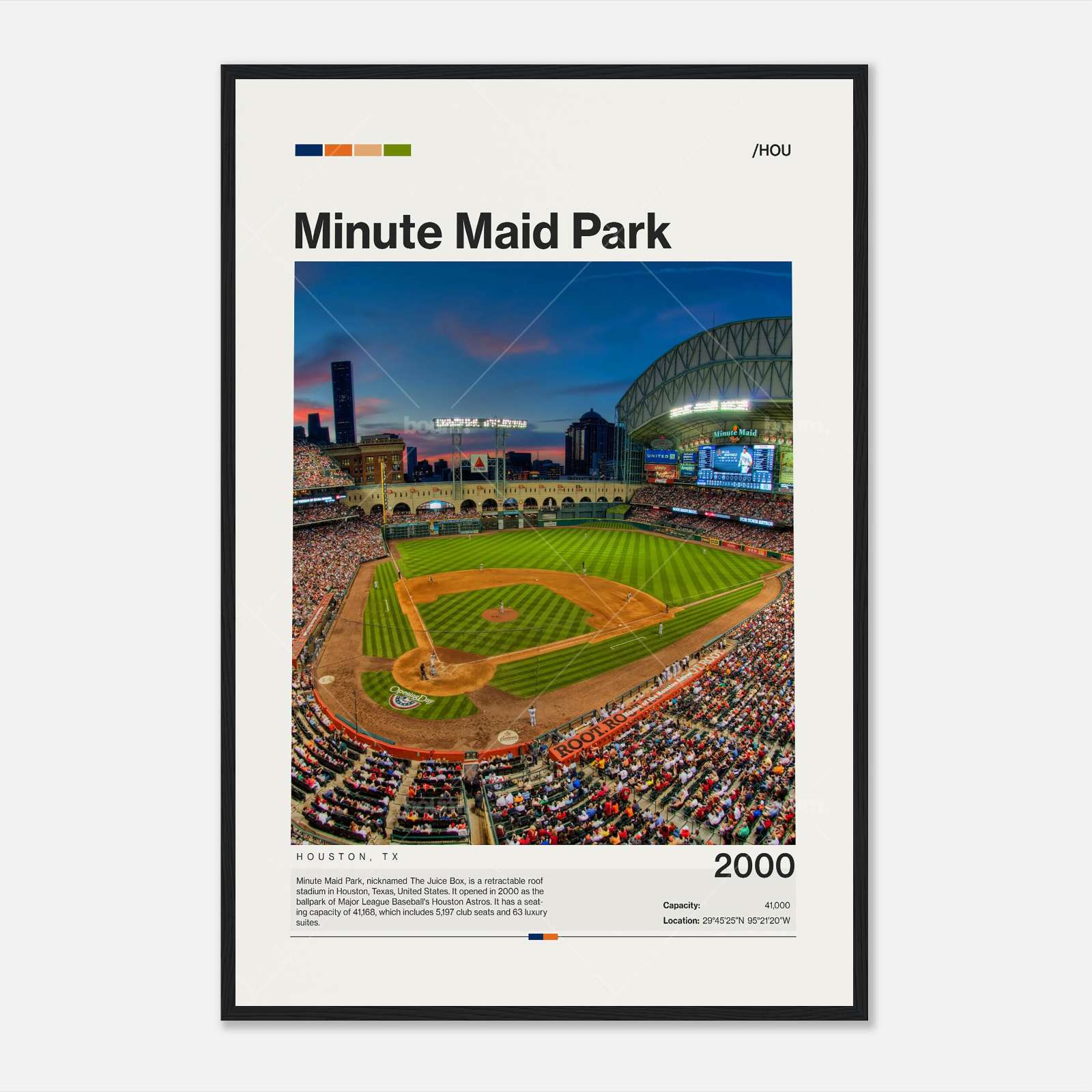 Minute Maid Park Poster, Sports Poster, Stadium Poster, Full-Size ...