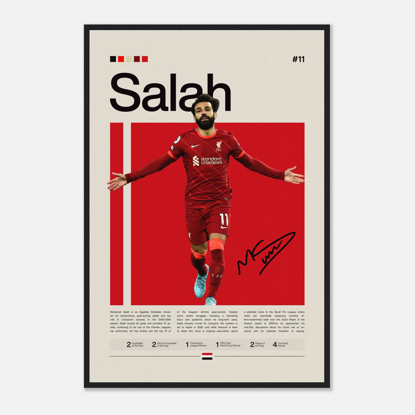 Mohamed Salah Poster, Sports Poster, Football Player Poster 1, Full ...