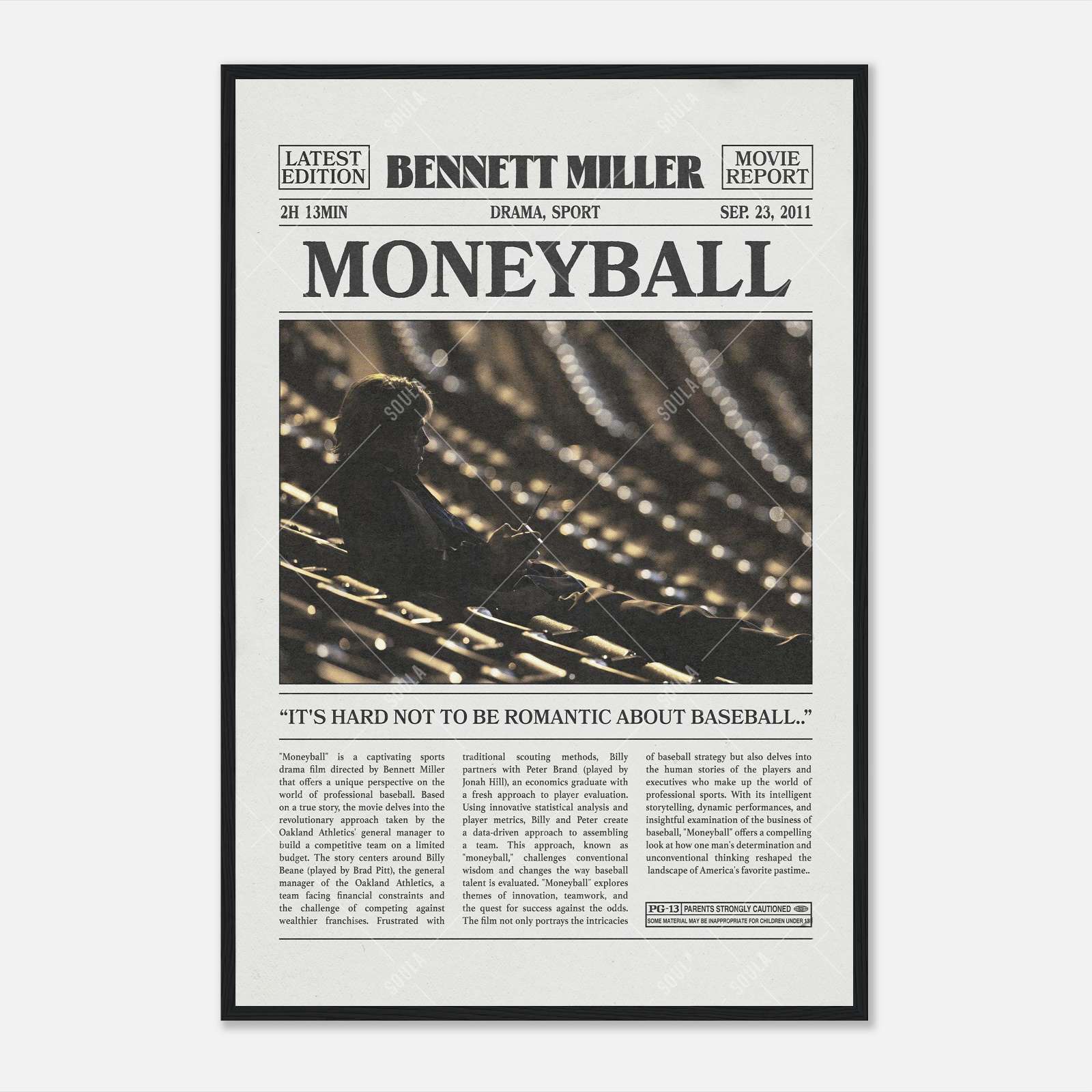 Moneyball Movie Poster, Movie Poster, Film Poster, Full-Size Poster ...