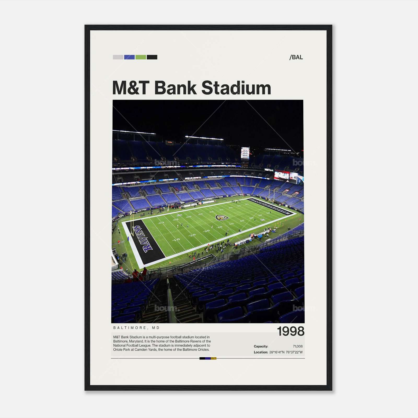 M&T Bank Stadium Poster, Sports Poster, Stadium Poster, Full-Size ...