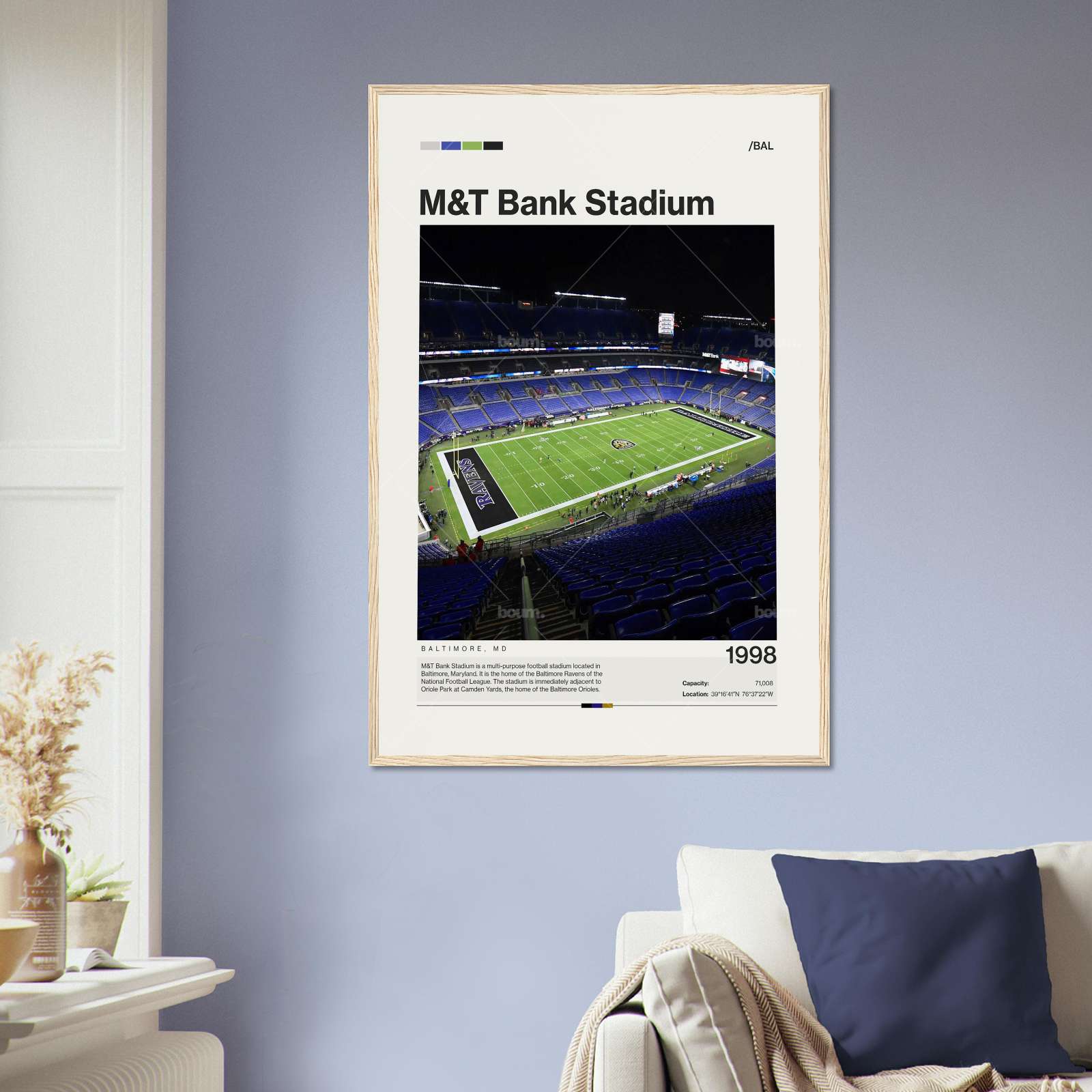 M&T Bank Stadium Poster, Sports Poster, Stadium Poster, Full-Size ...