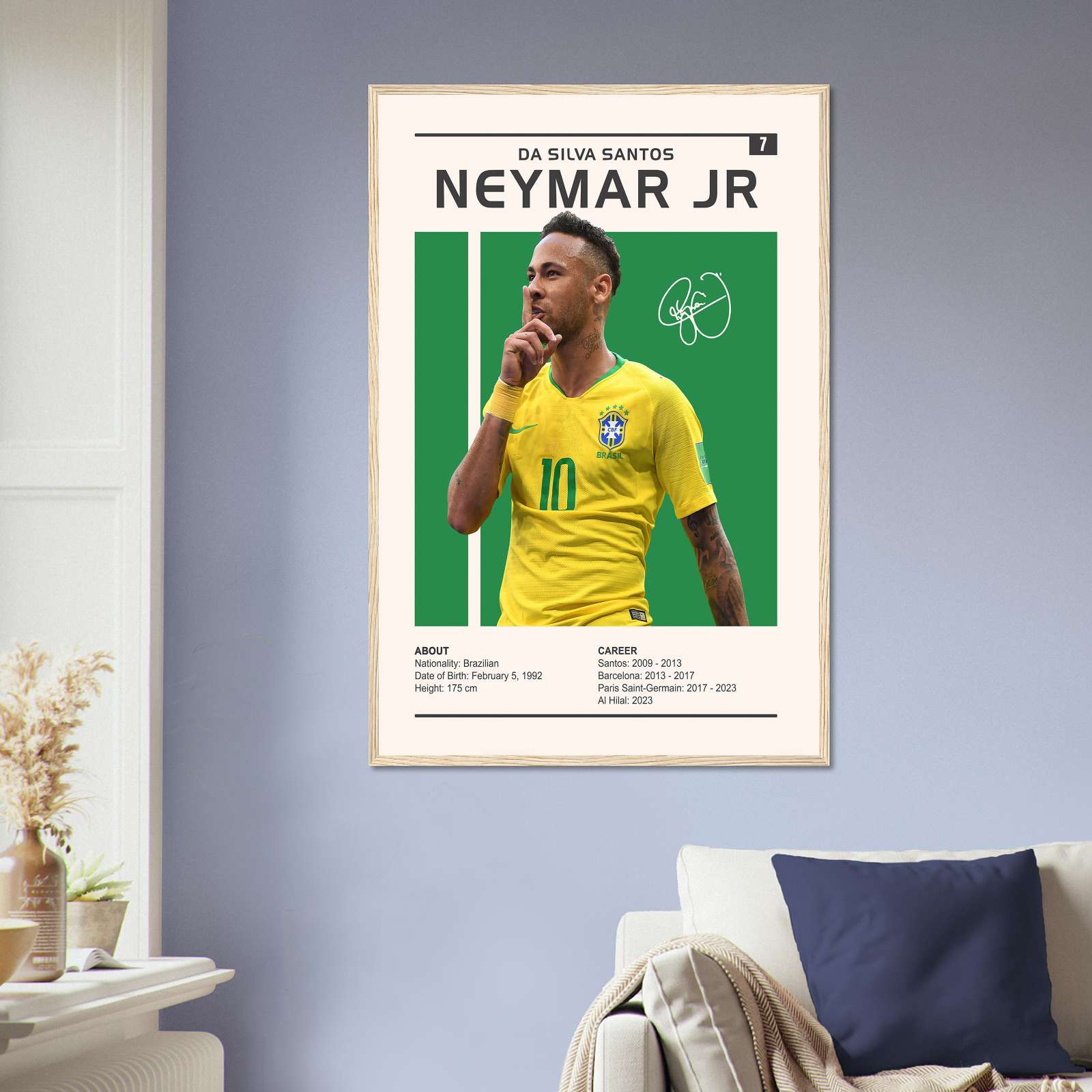 Neymar Poster, Neymar Jr Poster, Sports Poster, Football Poster, Full ...