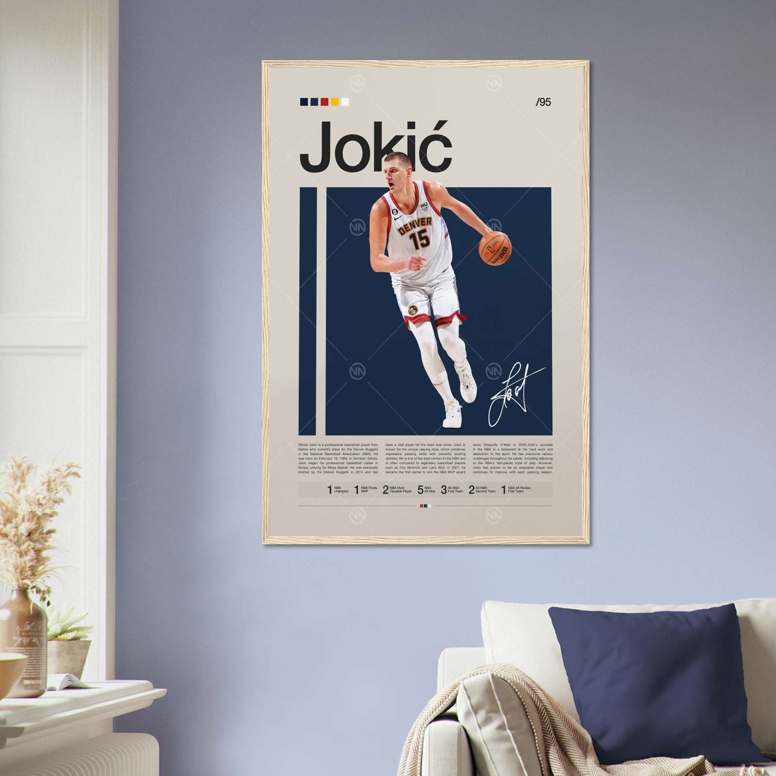Nikola Jokic Poster, Sports Poster, Basketball Poster, Full-Size Poster ...