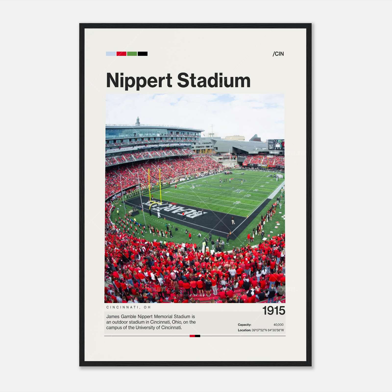 Nippert Stadium Poster, Sports Poster, Stadium Poster, Full-Size Poster ...